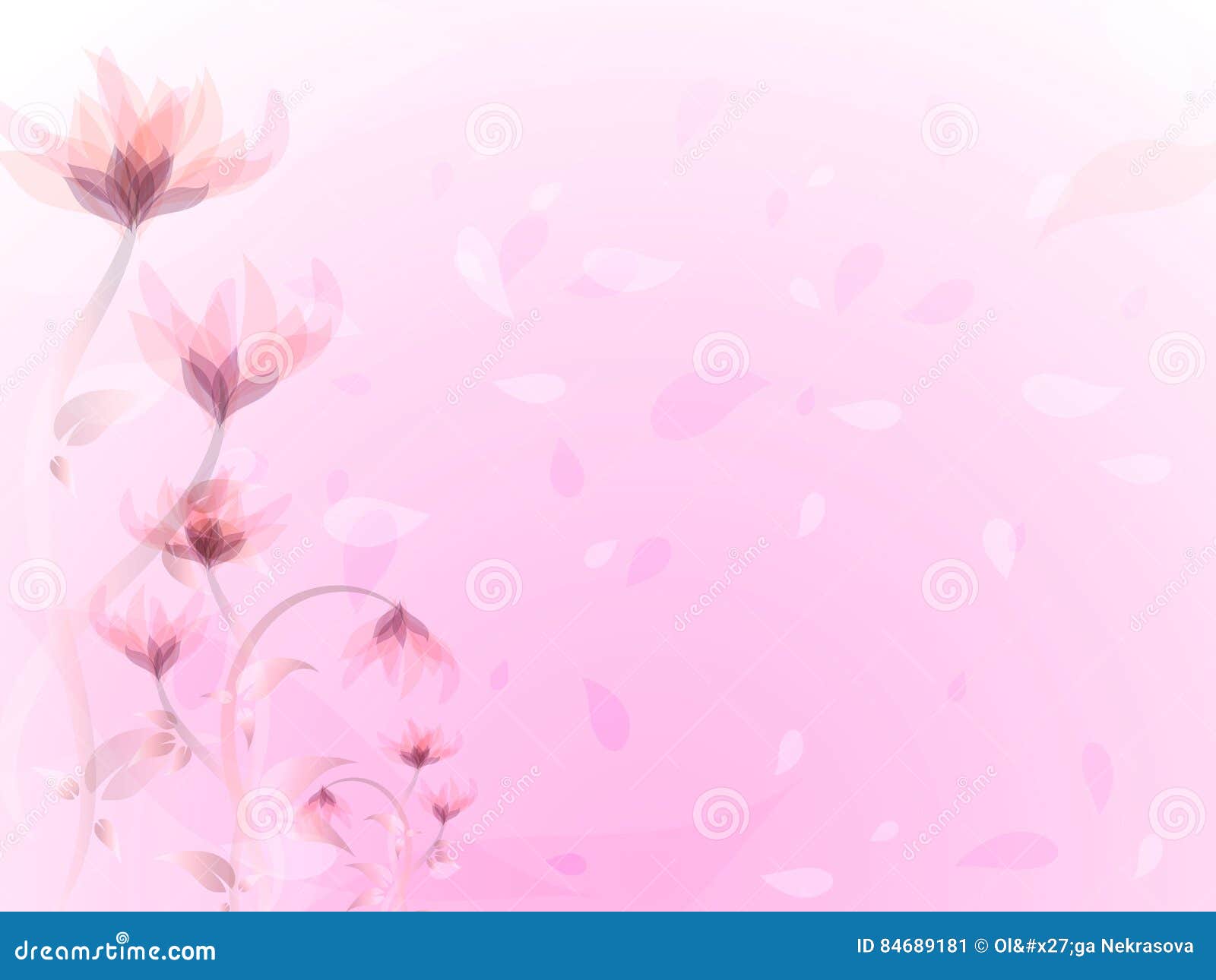 Abstract Background with Pink Flowers Stock Vector - Illustration of ...
