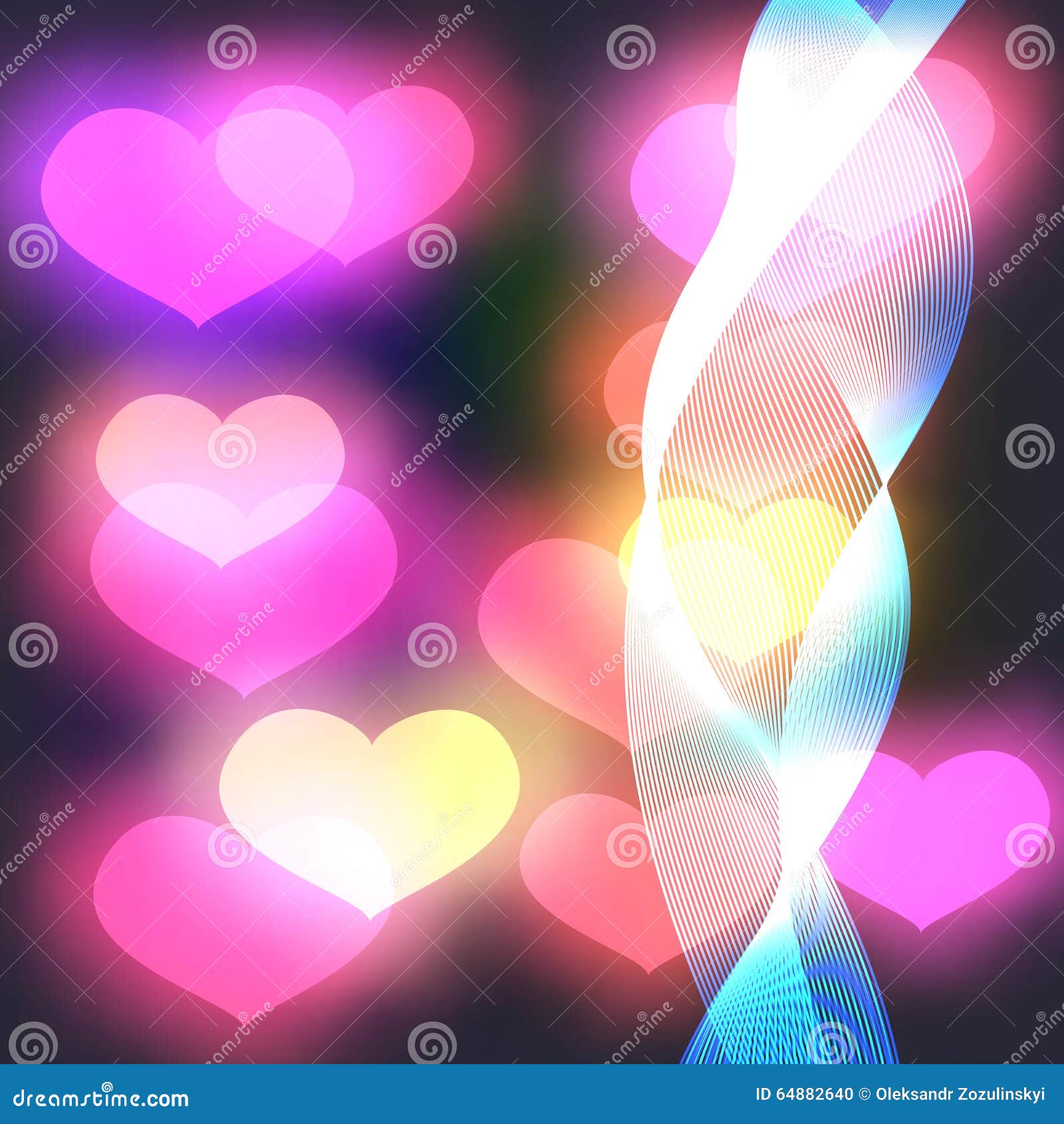 Abstract Background with Pink Hearts Vector Stock Vector - Illustration ...