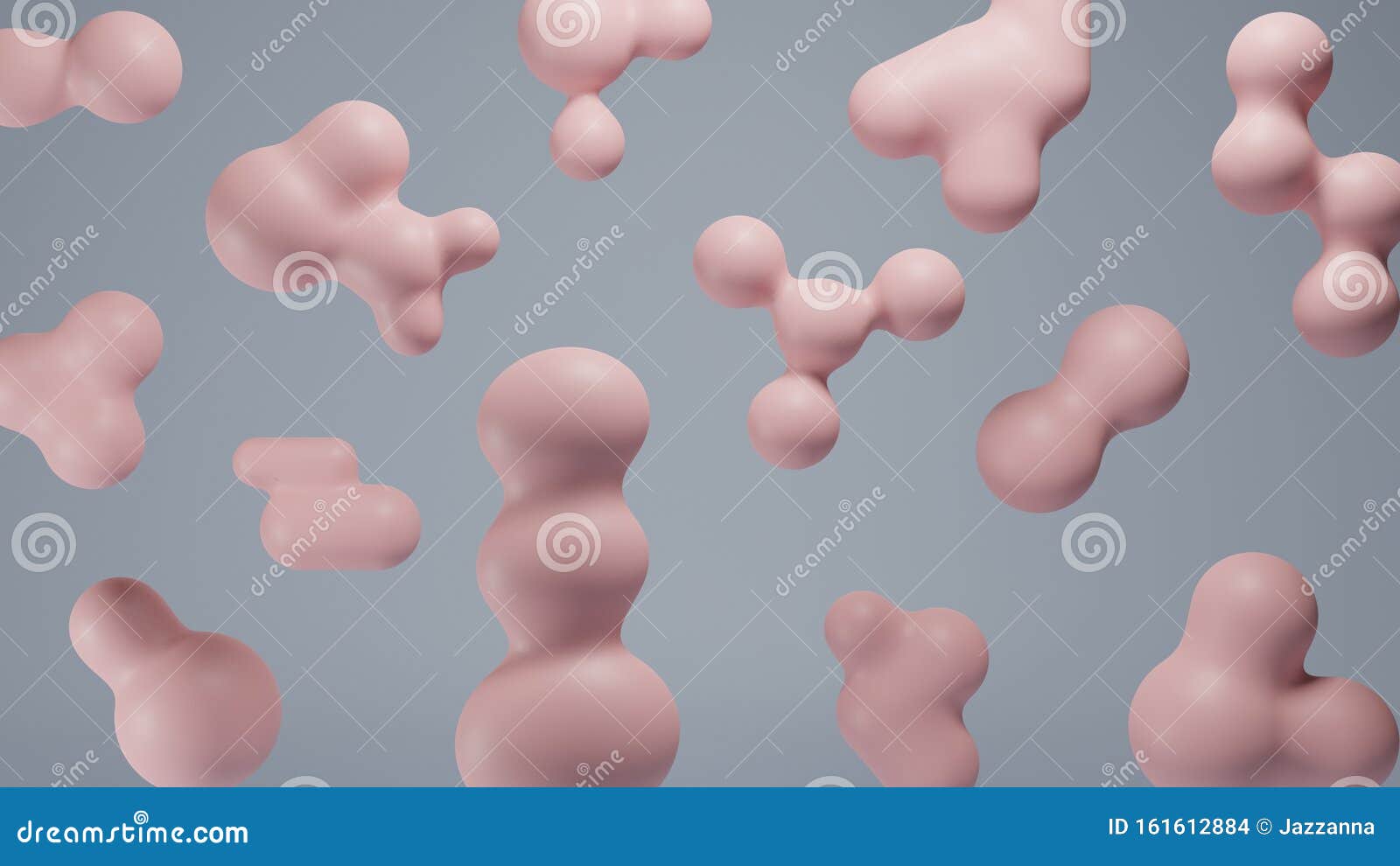 Abstract Background Pink Molecules 3D Rendering Stock Illustration ...