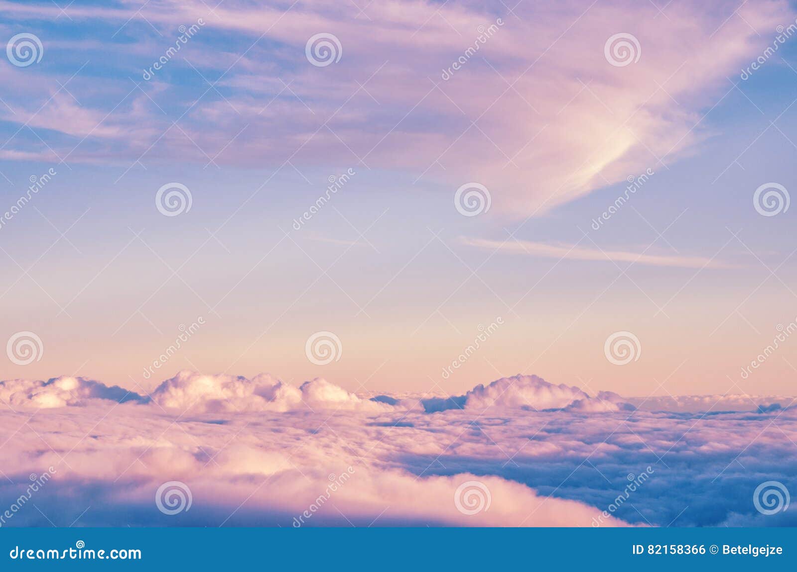 Abstract Background with Pink, Purple and Blue Colors Clouds. Sunset ...