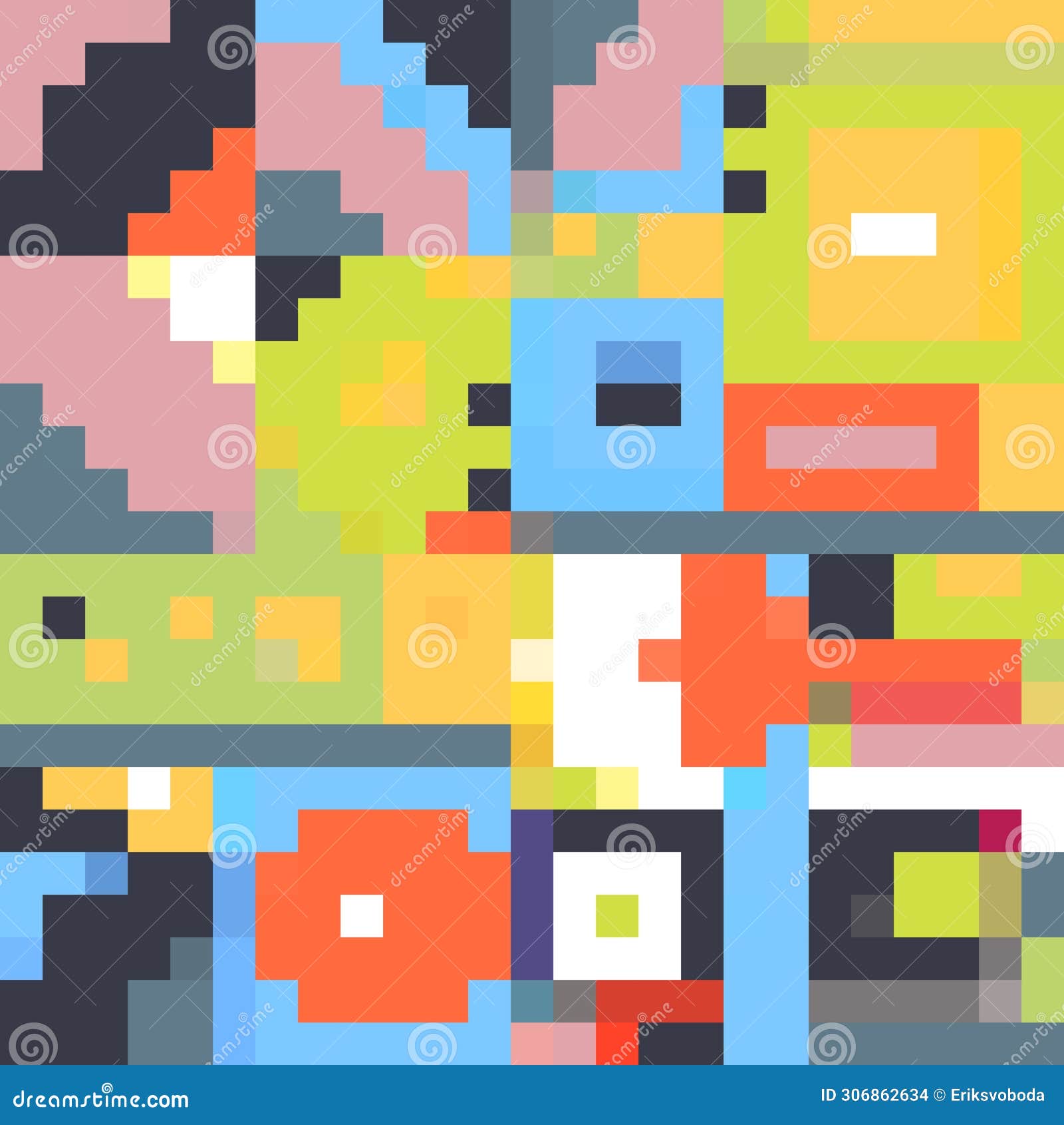 Abstract Background. Pixel Style. Eco Pattern. Mosaic Art with Squares ...