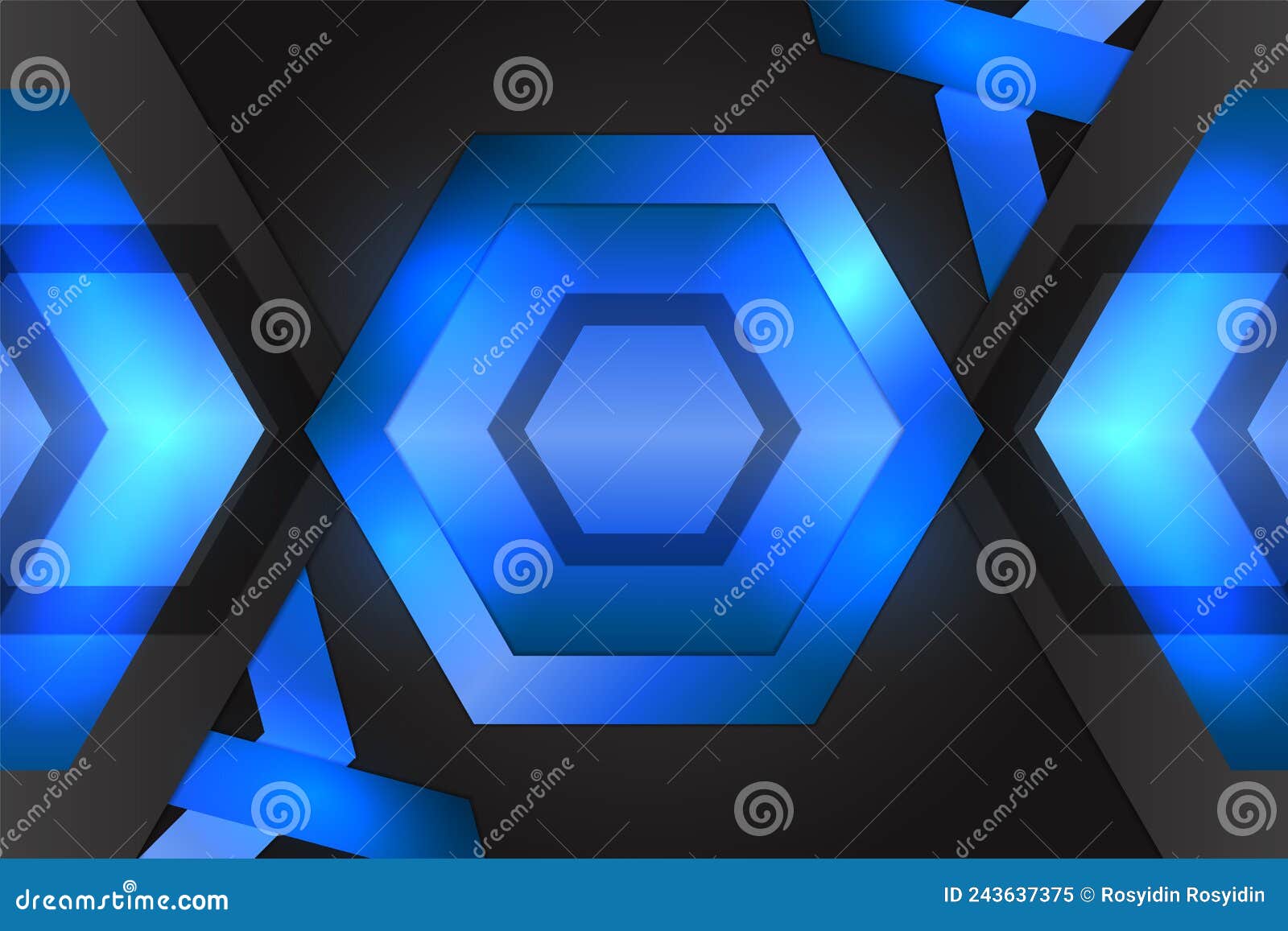 Abstract Background Polygon Shape with Black and Blue Color Stock ...