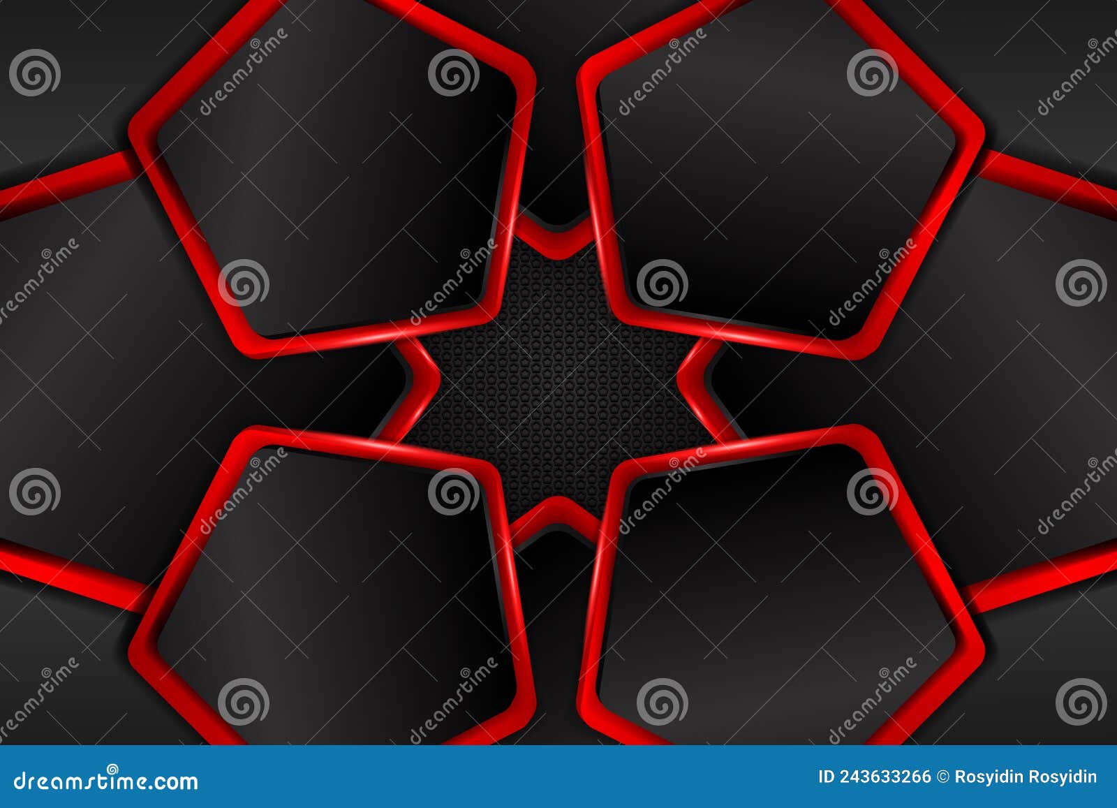 Abstract Background Polygon Shape with Black and Red Color Stock Vector ...