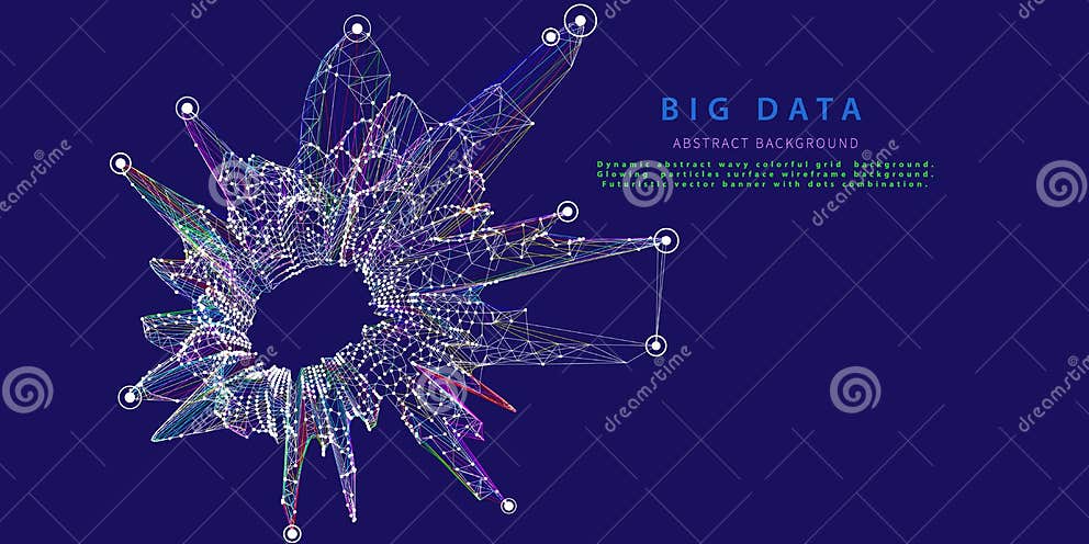 Abstract Background with Polygonal Color Grid Analyze. Analytics Algorithms Data. Big Data ...