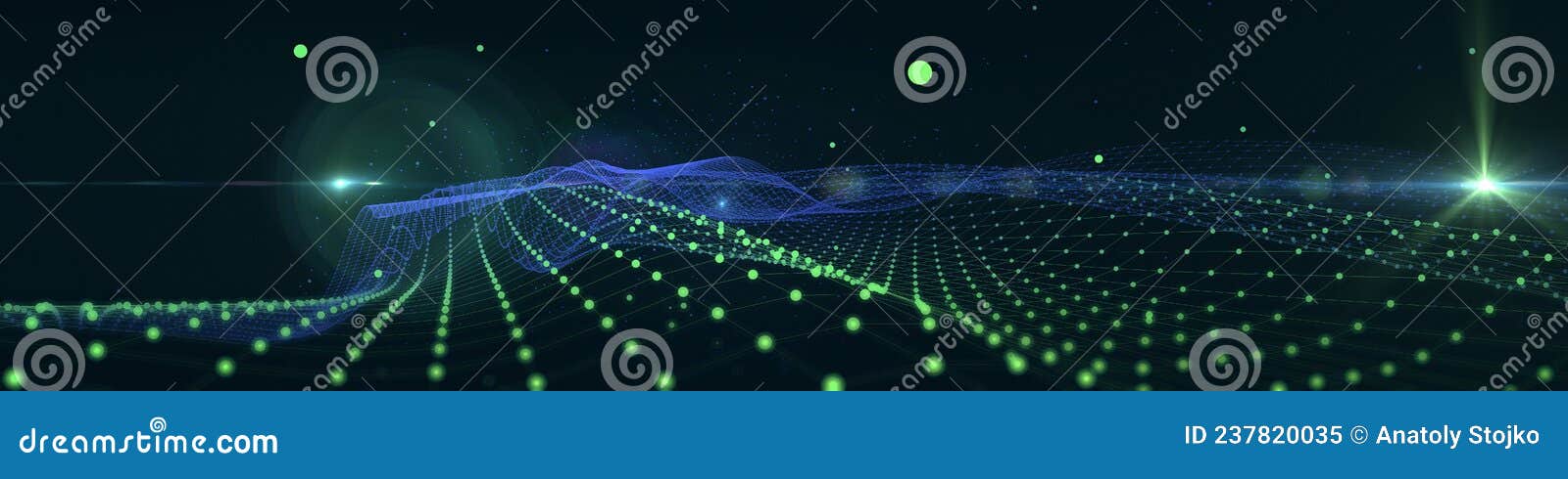 Abstract Background With Polygonal Noisy Grid Connecting Dots On Dark Big Data Analytics Data