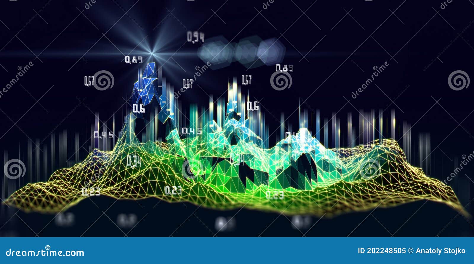 Abstract Background With Polygonal Wave Algorithm Analyze Data With Blurred Lines Quantum