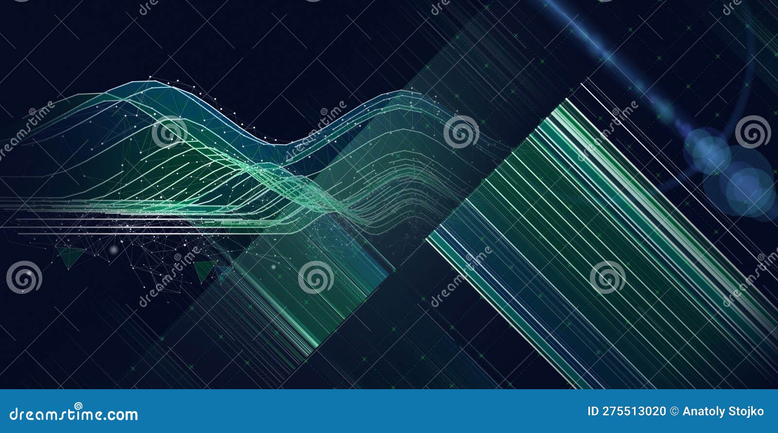 Abstract Background Polygonaly Wavy in Web Grid with Blurred Lines on ...