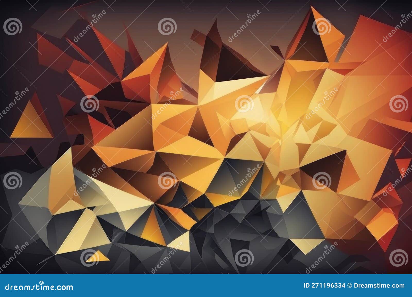 Abstract Background, Polygons, Orange and Gray Colors. AI Generative ...