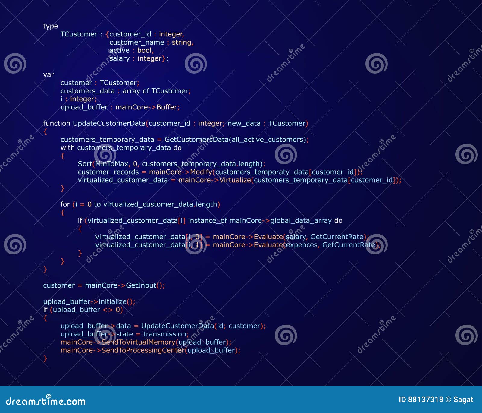 Abstract Background with Program Code. Stock Vector - Illustration of ...