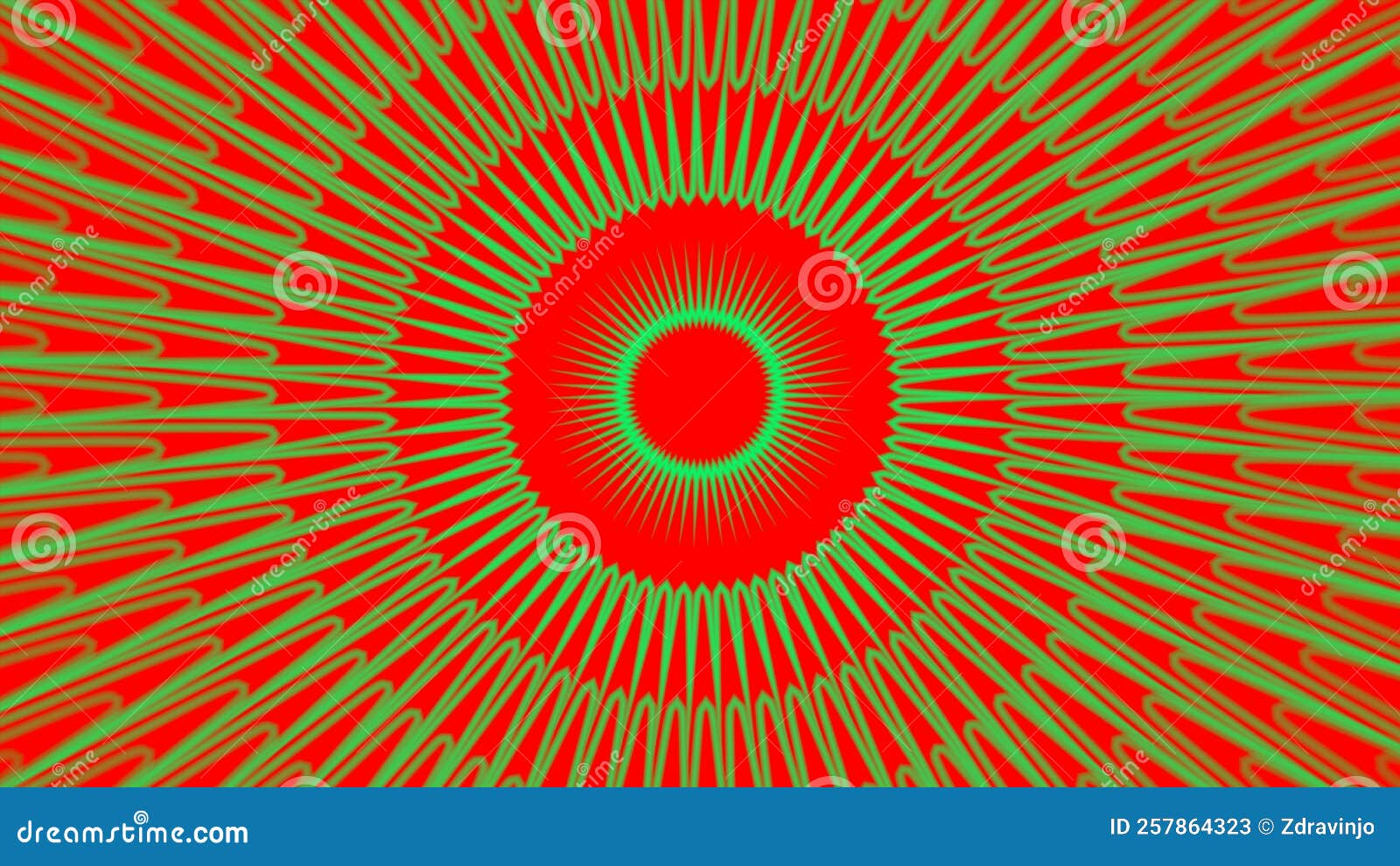 Psychedelic Green Circles on the Red Background Stock Illustration ...
