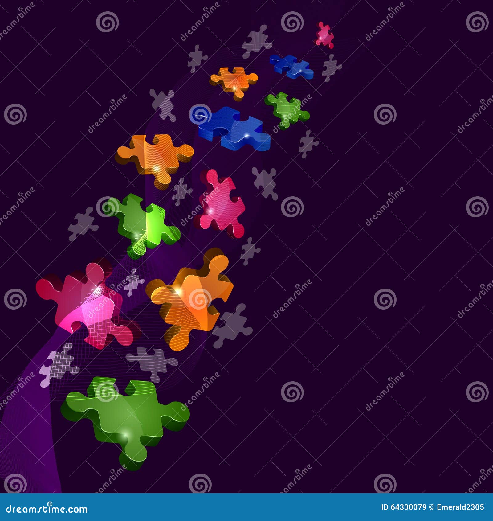 Abstract Background with Puzzle Pieces Stock Illustration ...