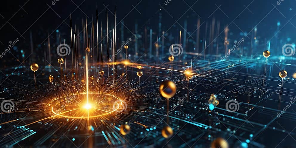 Abstract Background for Quantum Computing Website Ai Generated Stock Illustration - Illustration ...