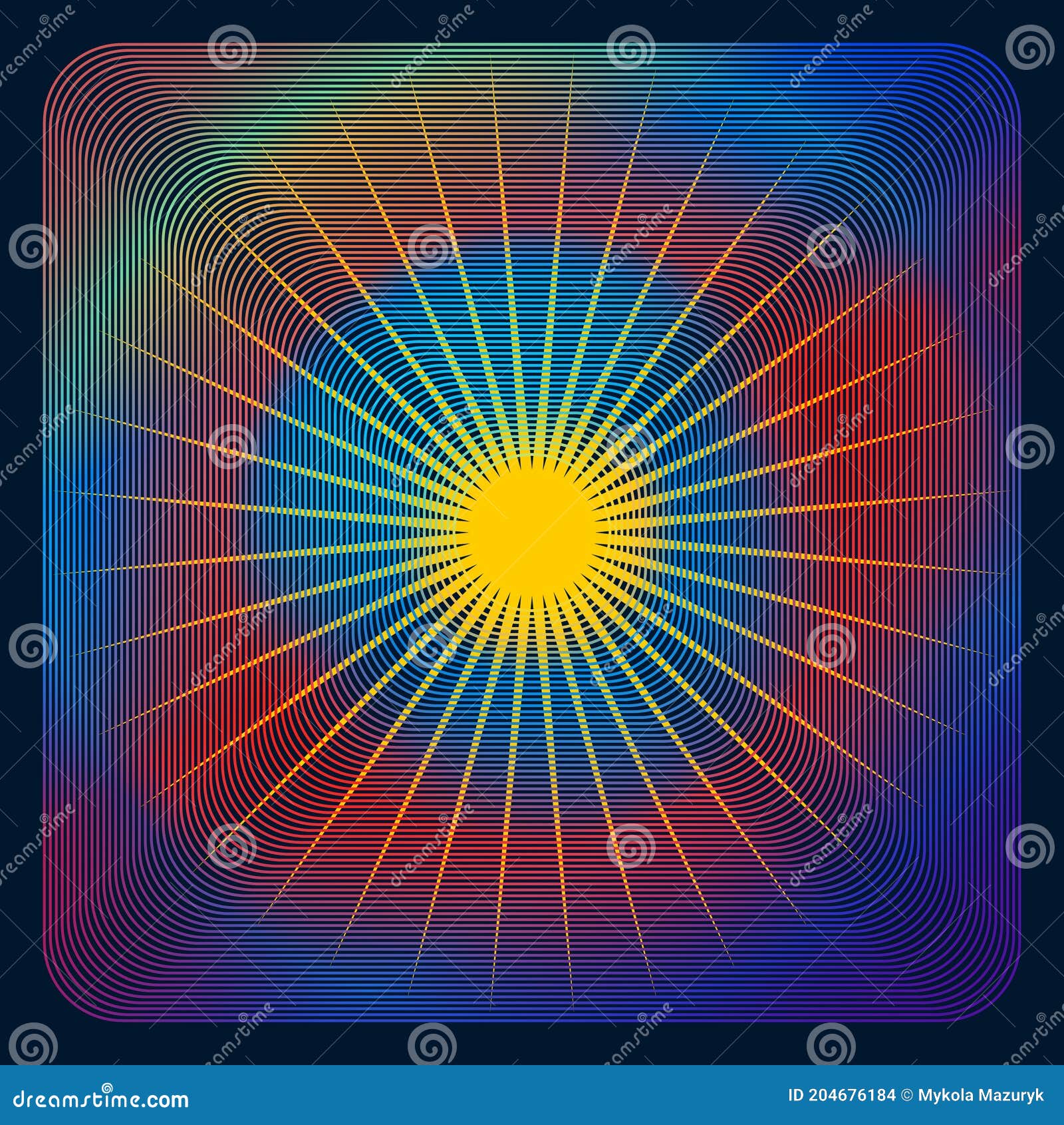 Abstract Background with Radial Gradients and Lines As Sun Stock Vector ...
