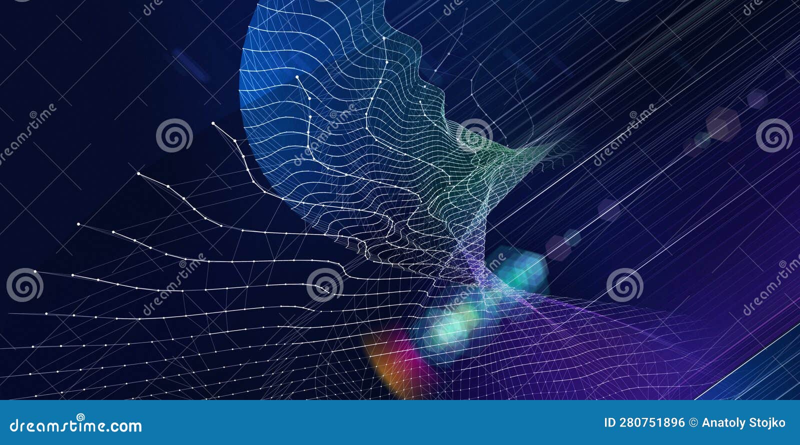 Abstract Background Radial Twisting Grid with Blurred Lines. Big Data ...