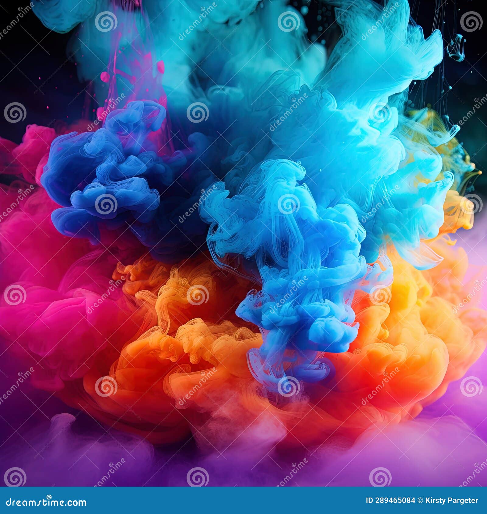 Abstract Background of Rainbow Coloured Smoke Stock Illustration ...