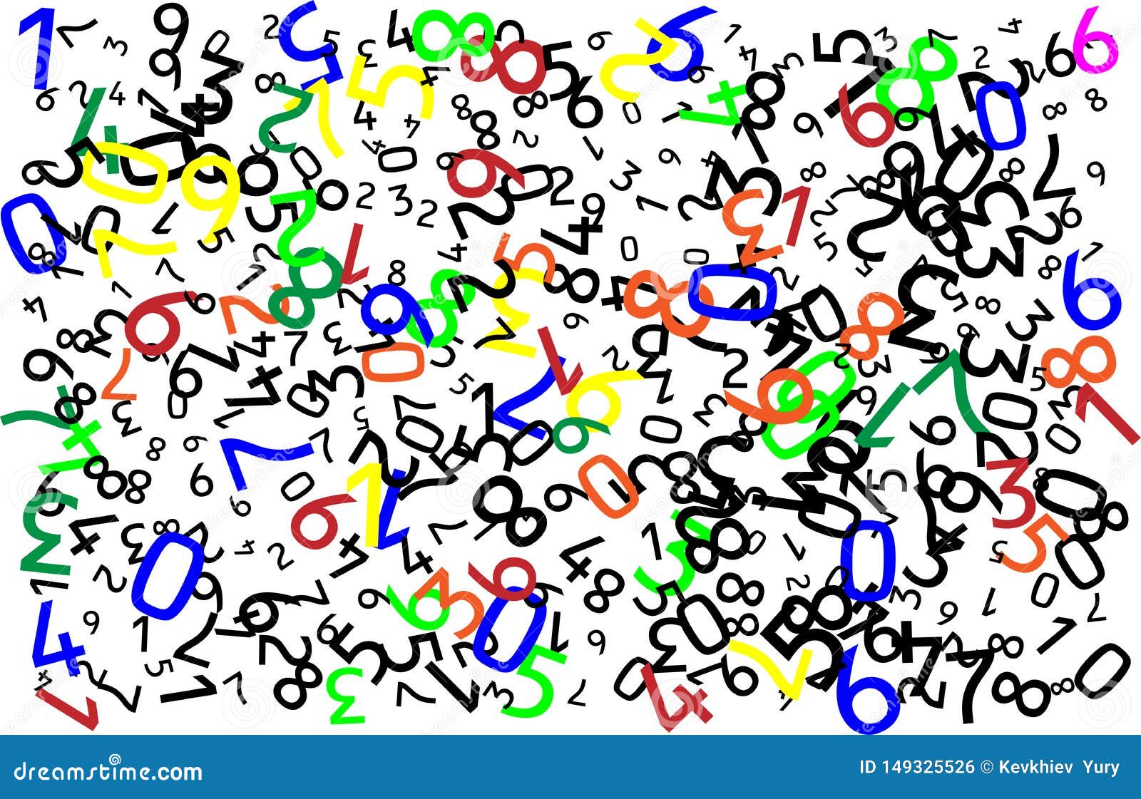 Abstract Background with Random Colour Numbers Stock Vector ...