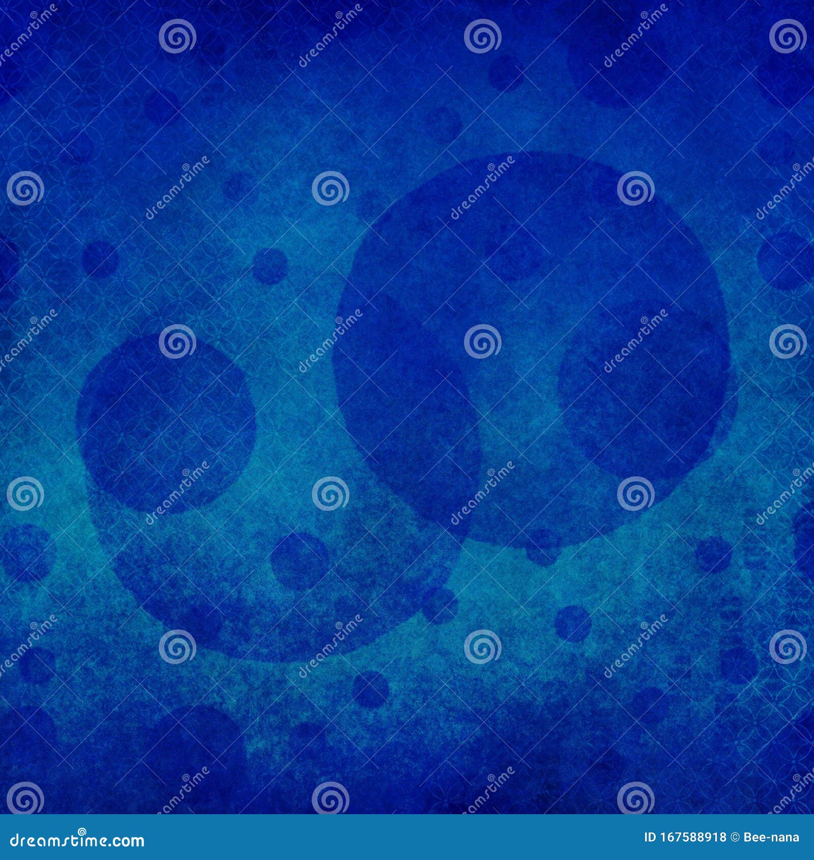Random Pattern of Dark Blue Circles on a Mottled Lighter Blue Abstract ...