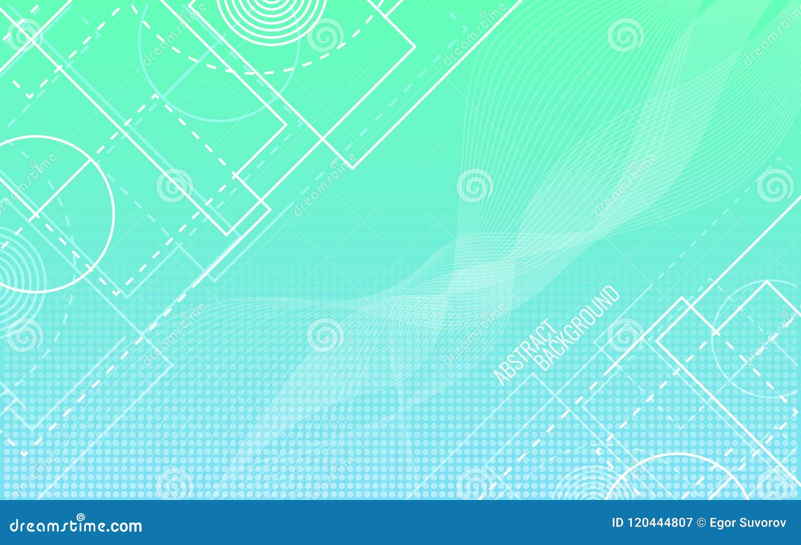 Abstract Background. Random White Lines and Shapes. Geometric Backdrop ...