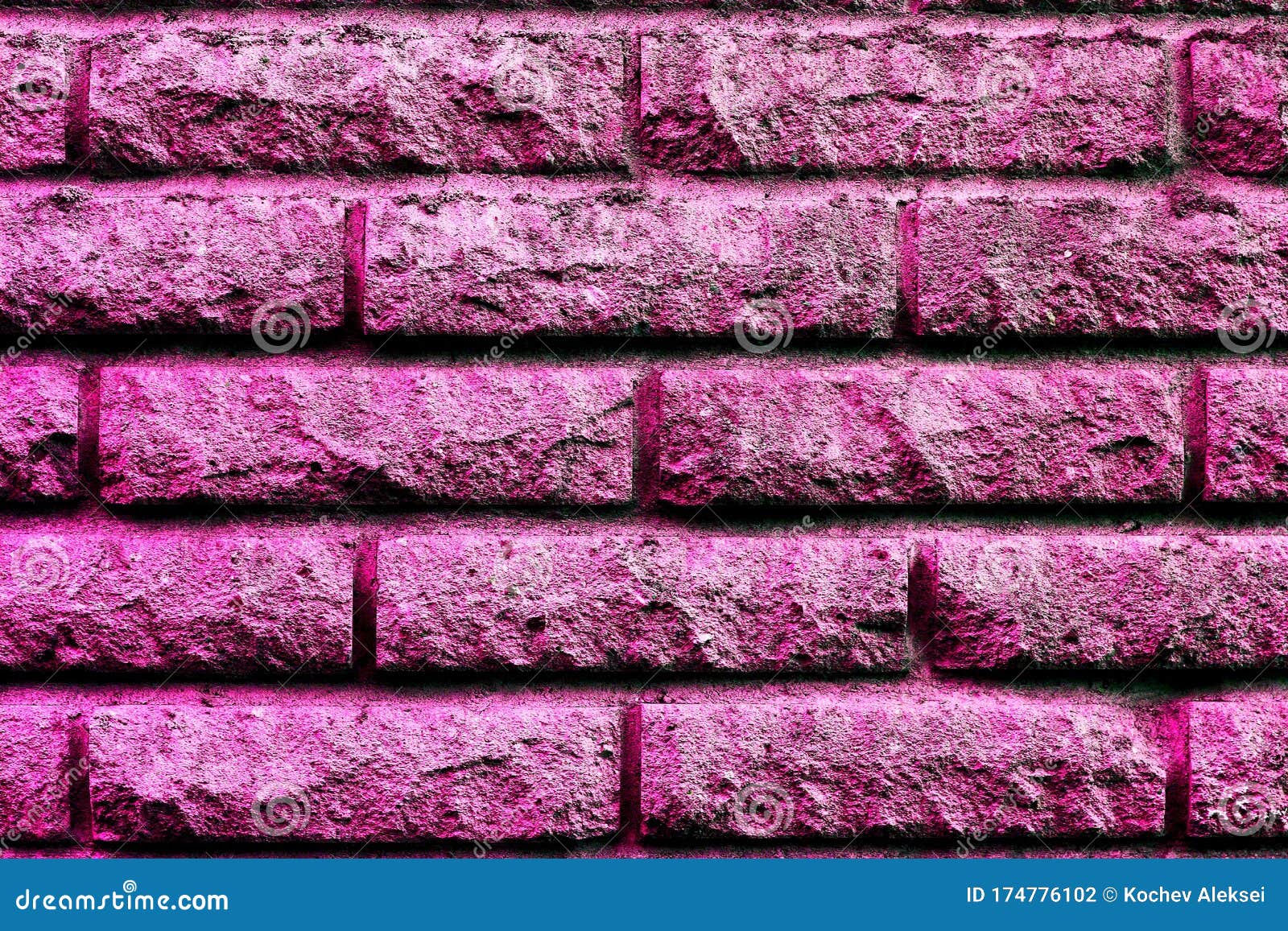Abstract Background in Raspberry Colors. Relief Masonry from Painted ...