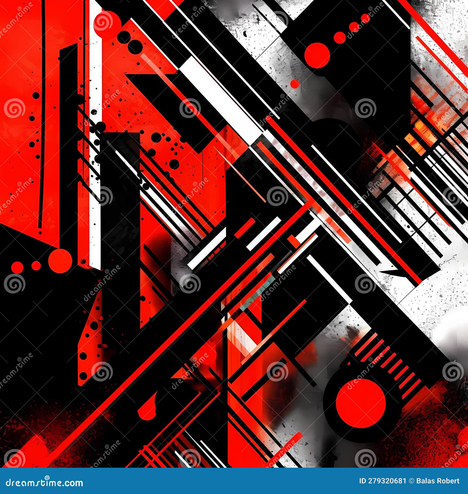 Abstract Background Read and Black Waves in Line Space, Background ...