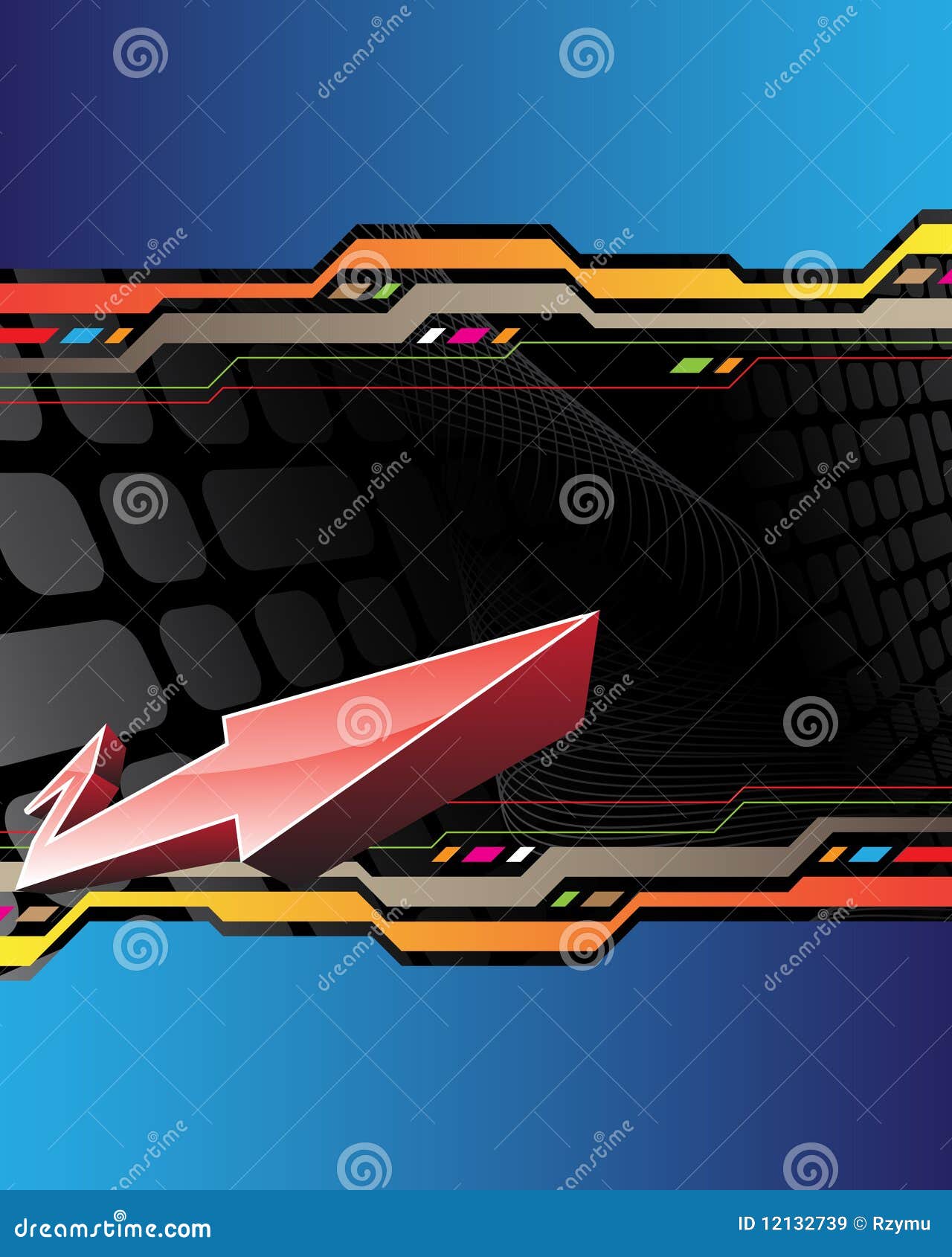 Abstract Background with Red Arrow Stock Vector - Illustration of ...