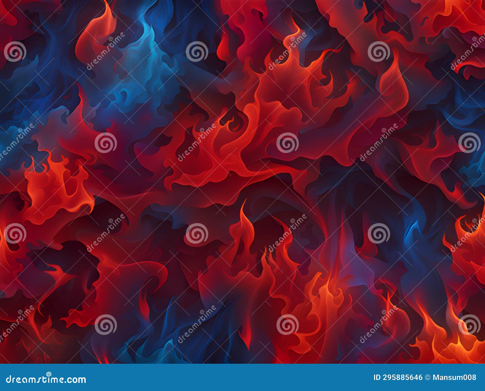 Abstract Background of Red and Blue Fire Stock Illustration ...