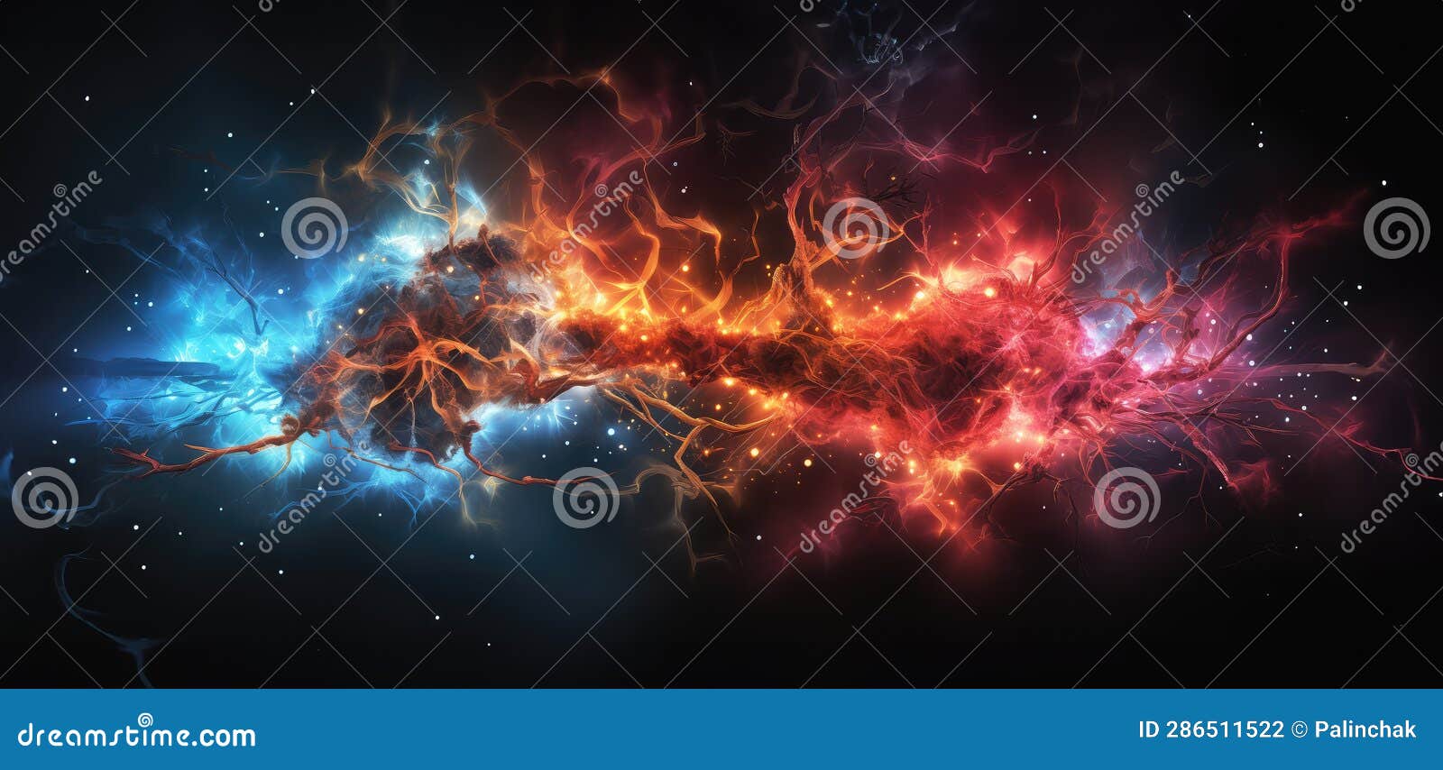 Abstract Background with Red and Blue Flames of Fire Stock Illustration ...