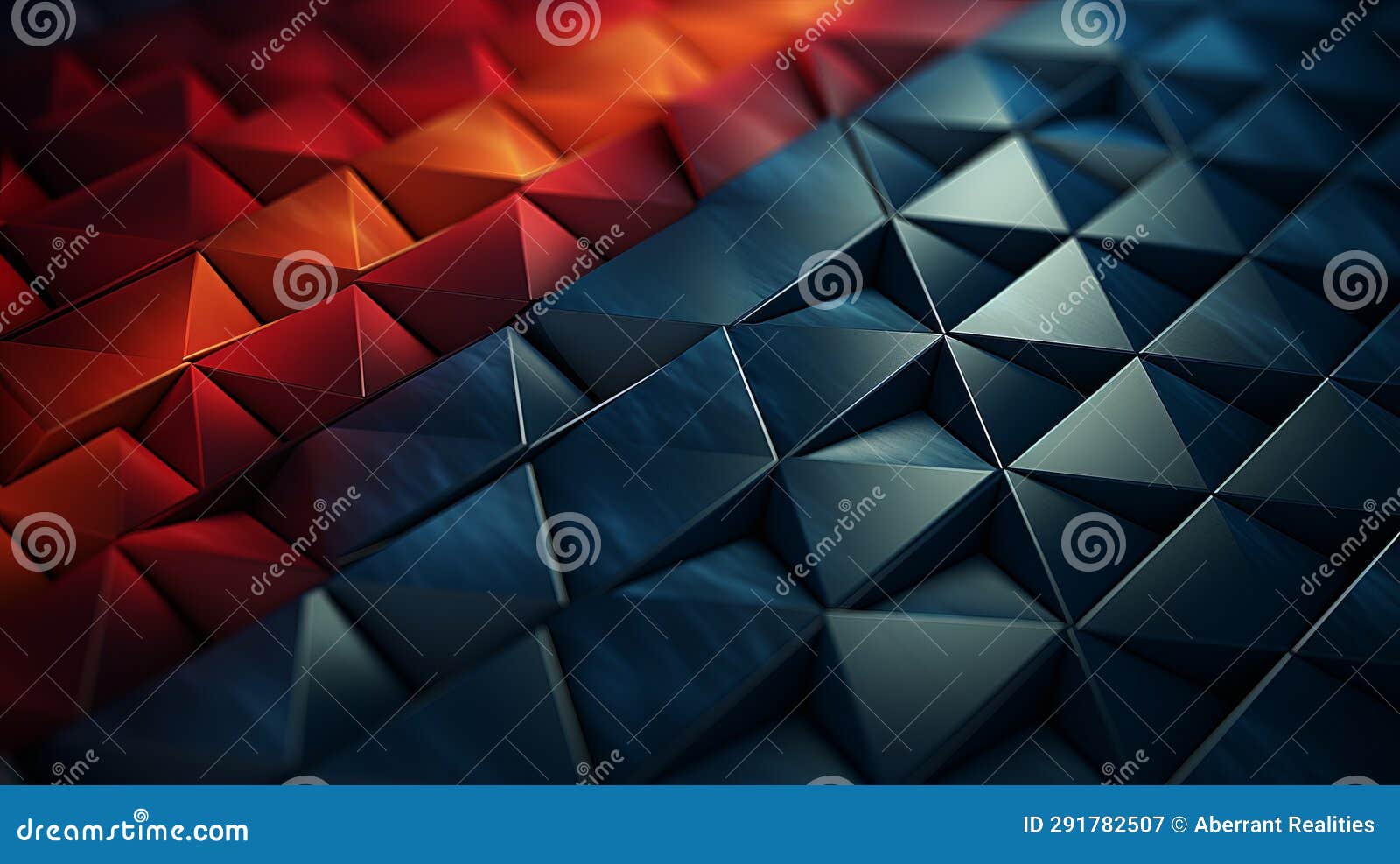 An Abstract Background with Red Blue and Orange Triangles Stock ...