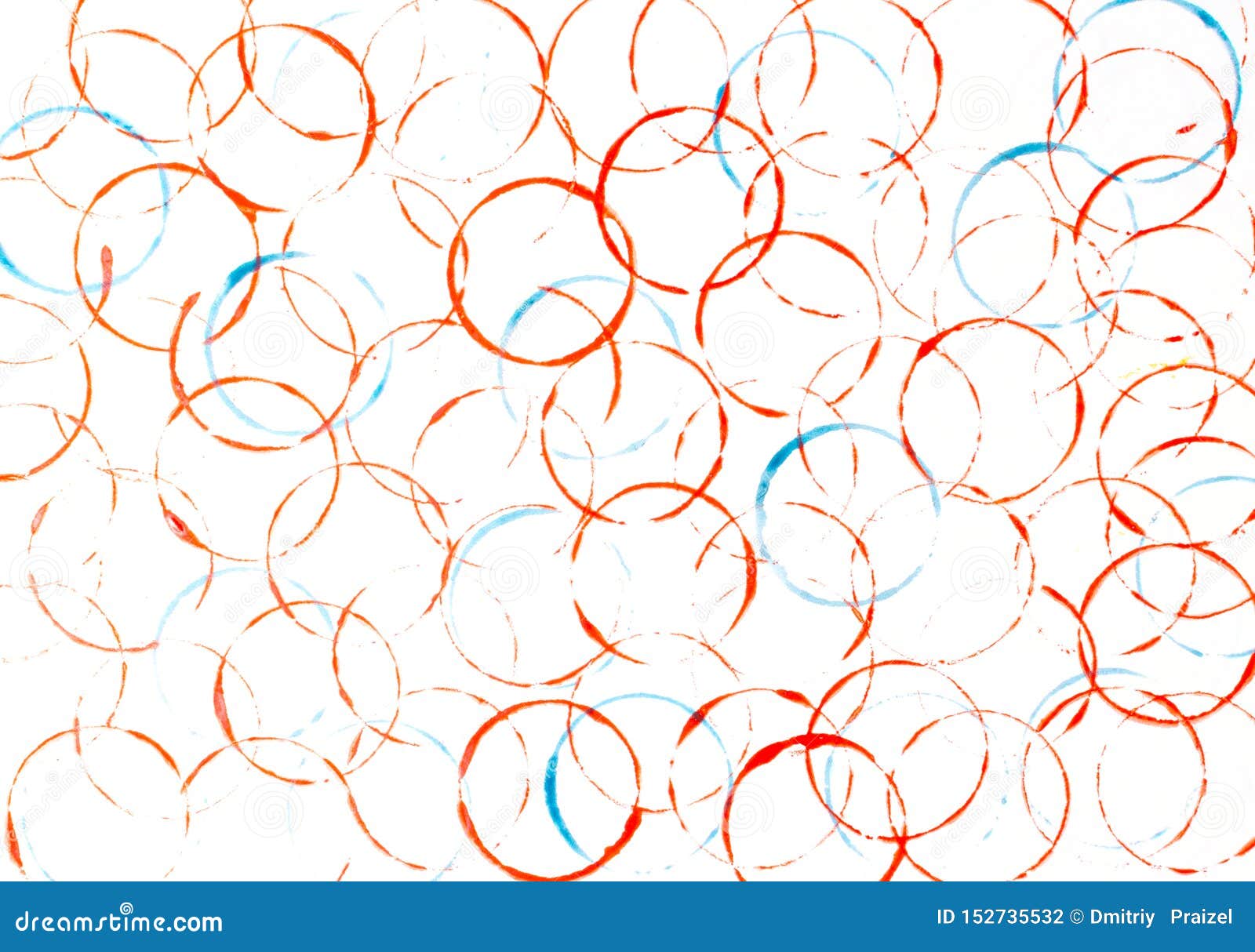 Abstract Background of Red and Blue Round Bubbles, Balls on White ...