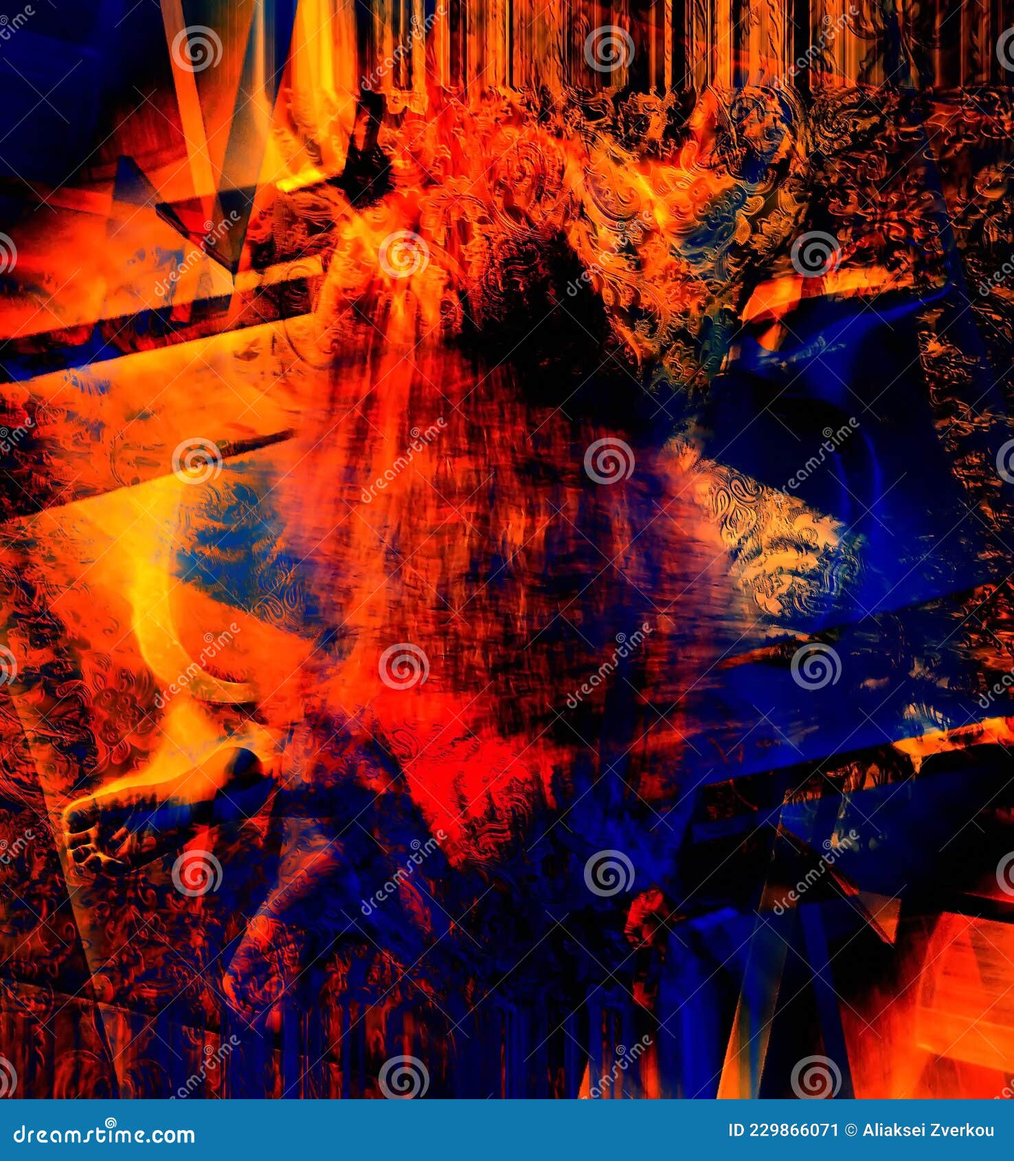 Abstract Background in Red and Blue, with a Spectacular Rhythm and ...