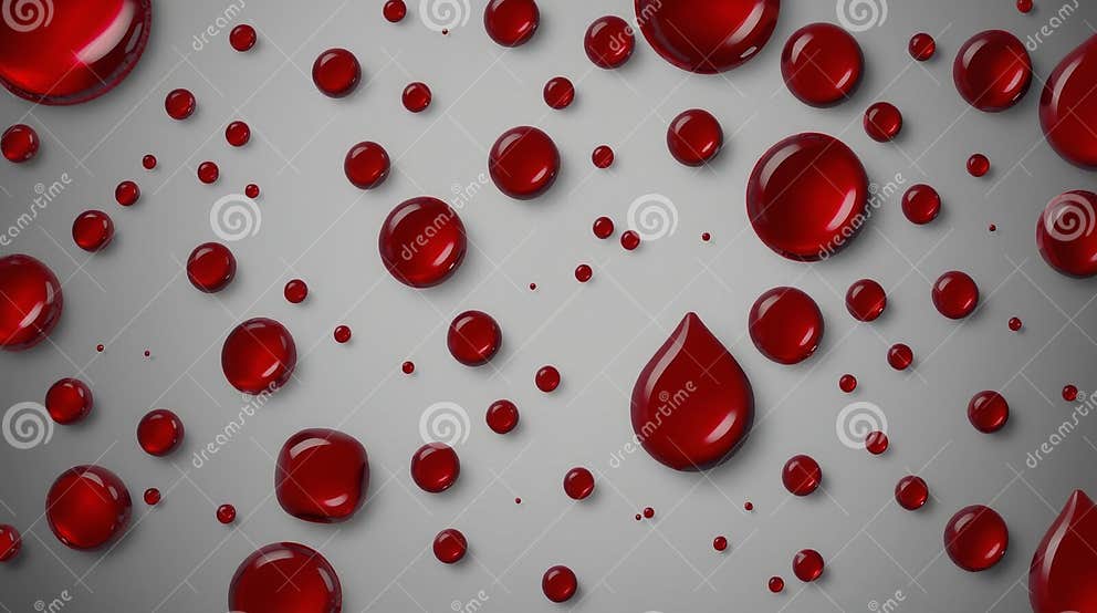 Abstract Background of Red Droplets on a Gray Surface. Perfect for ...