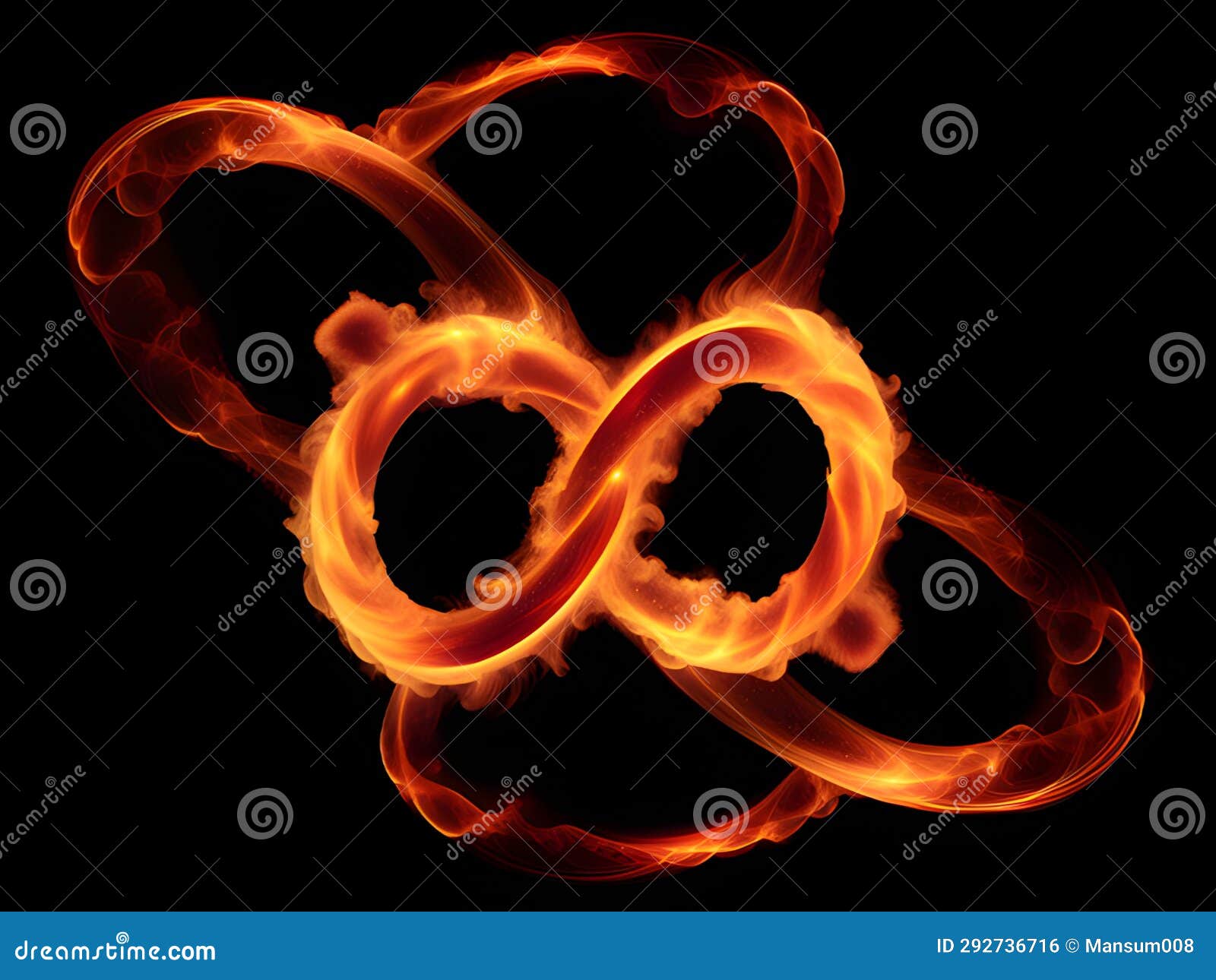 Abstract Background with Red Fire and a Black Infinity Symbol Stock ...