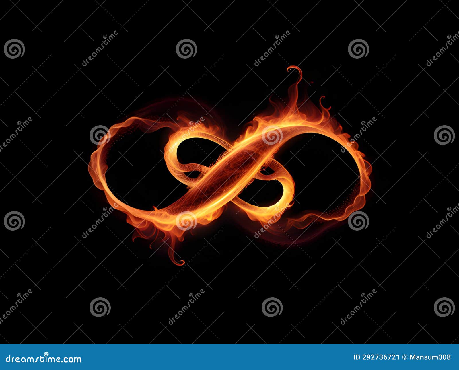 Abstract Background with Red Fire and a Black Infinity Symbol Stock ...