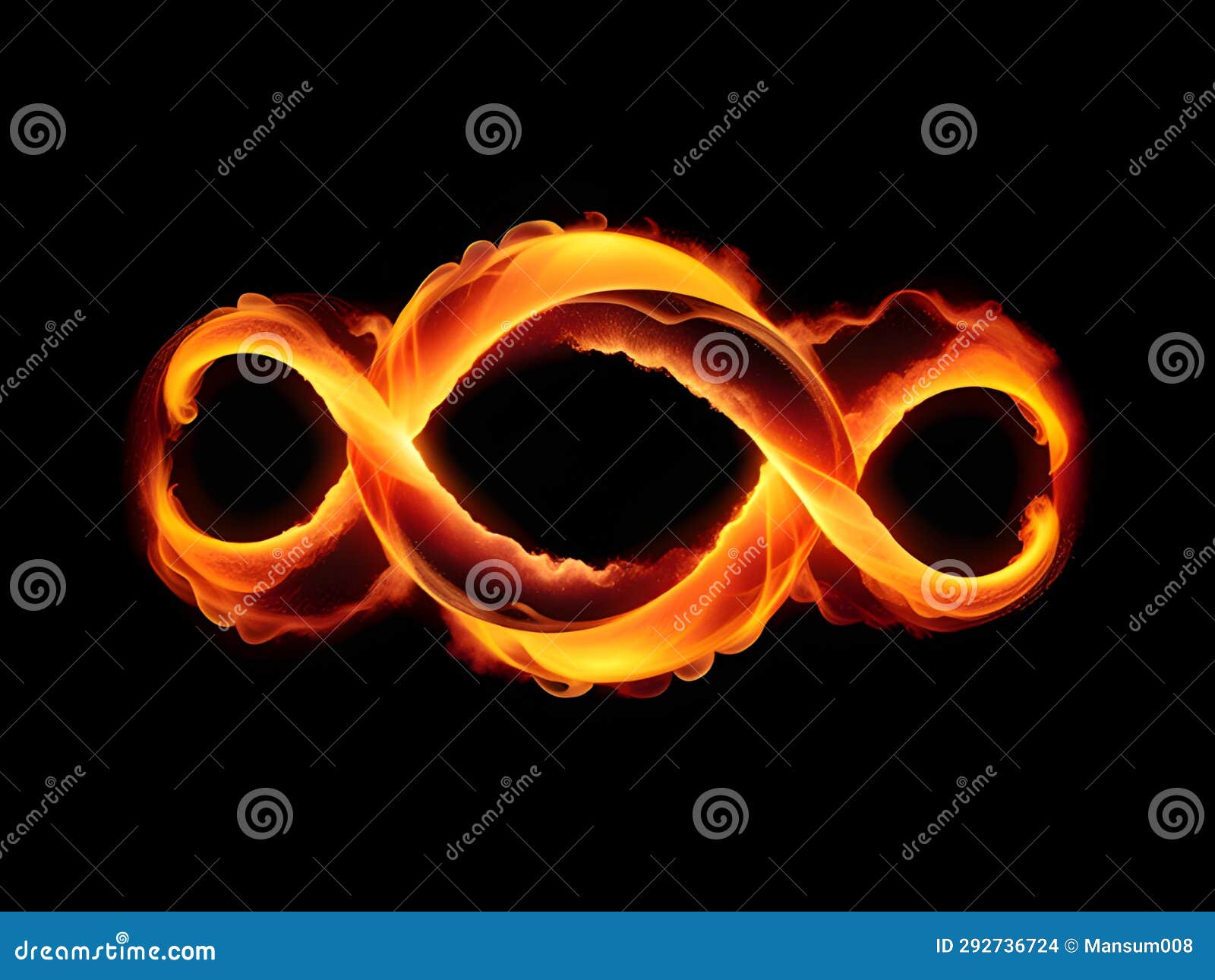 Abstract Background with Red Fire and a Black Infinity Symbol Stock ...