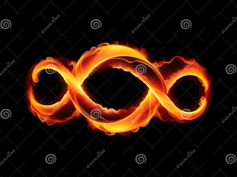 Abstract Background with Red Fire and a Black Infinity Symbol Stock ...