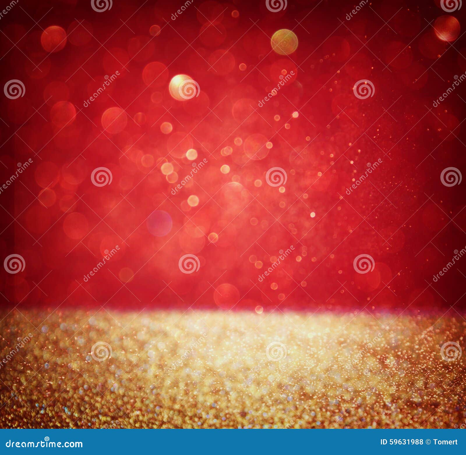 Abstract Background of Red and Gold Glitter Bokeh Lights, Defocused ...