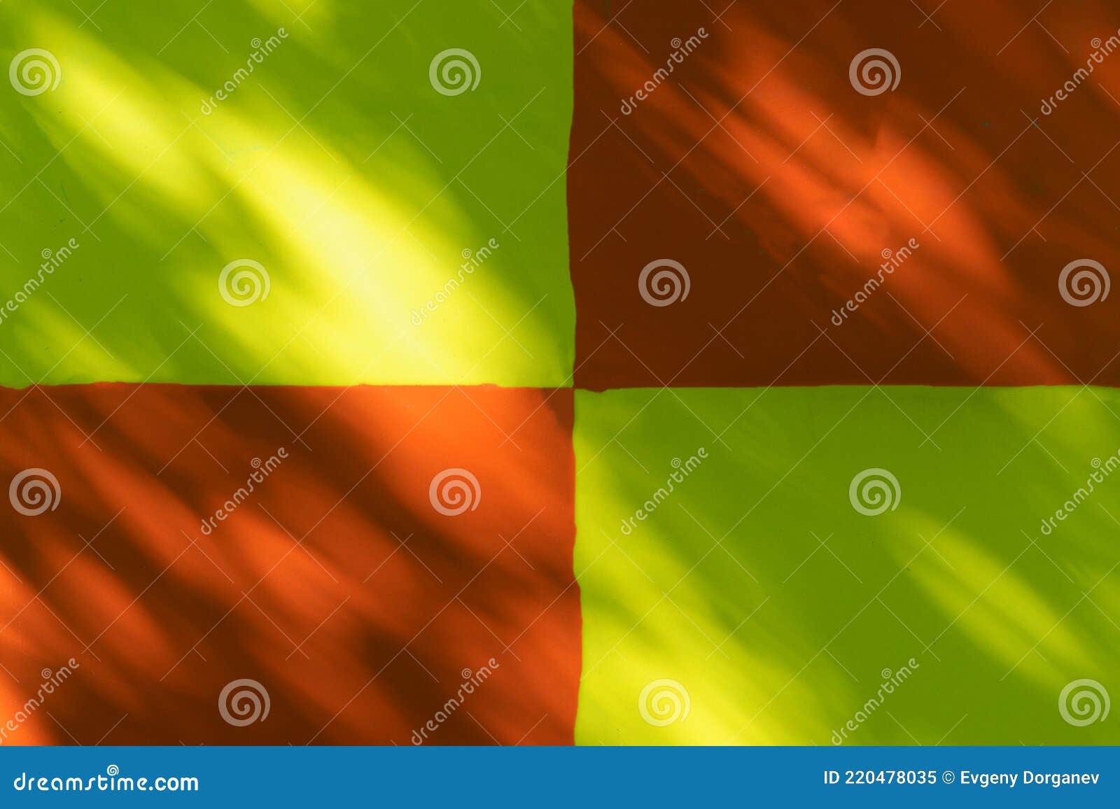 Abstract Background of Red and Green Squares Painted on the Wall Stock ...