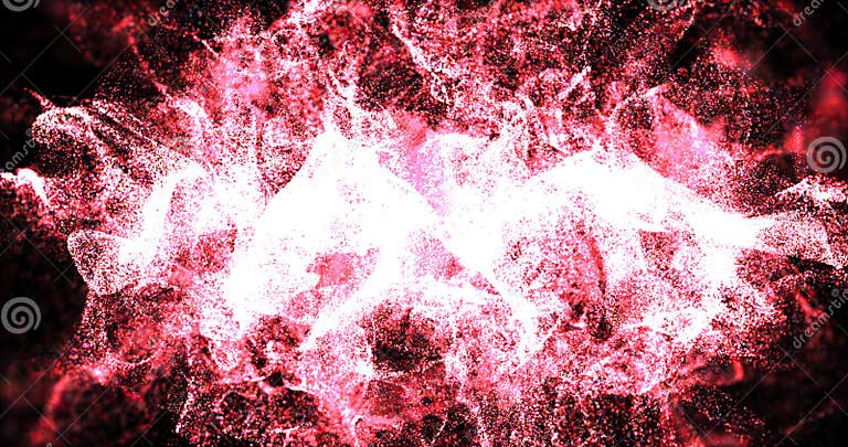Abstract Background of Red Moving Flying Small Particles Waves of Smoke ...