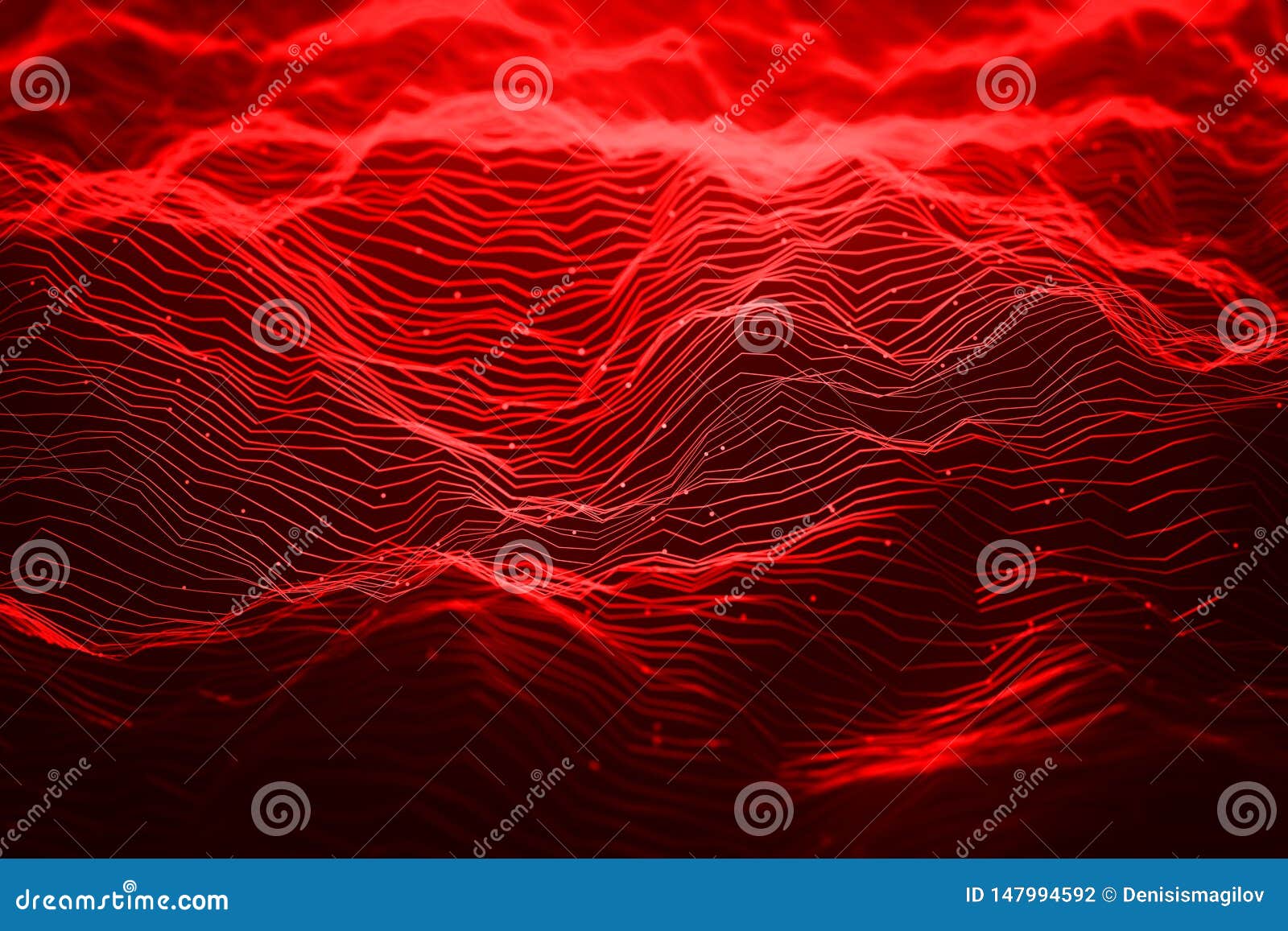 Abstract Red Neon Light Waves Background Stock Illustration ...