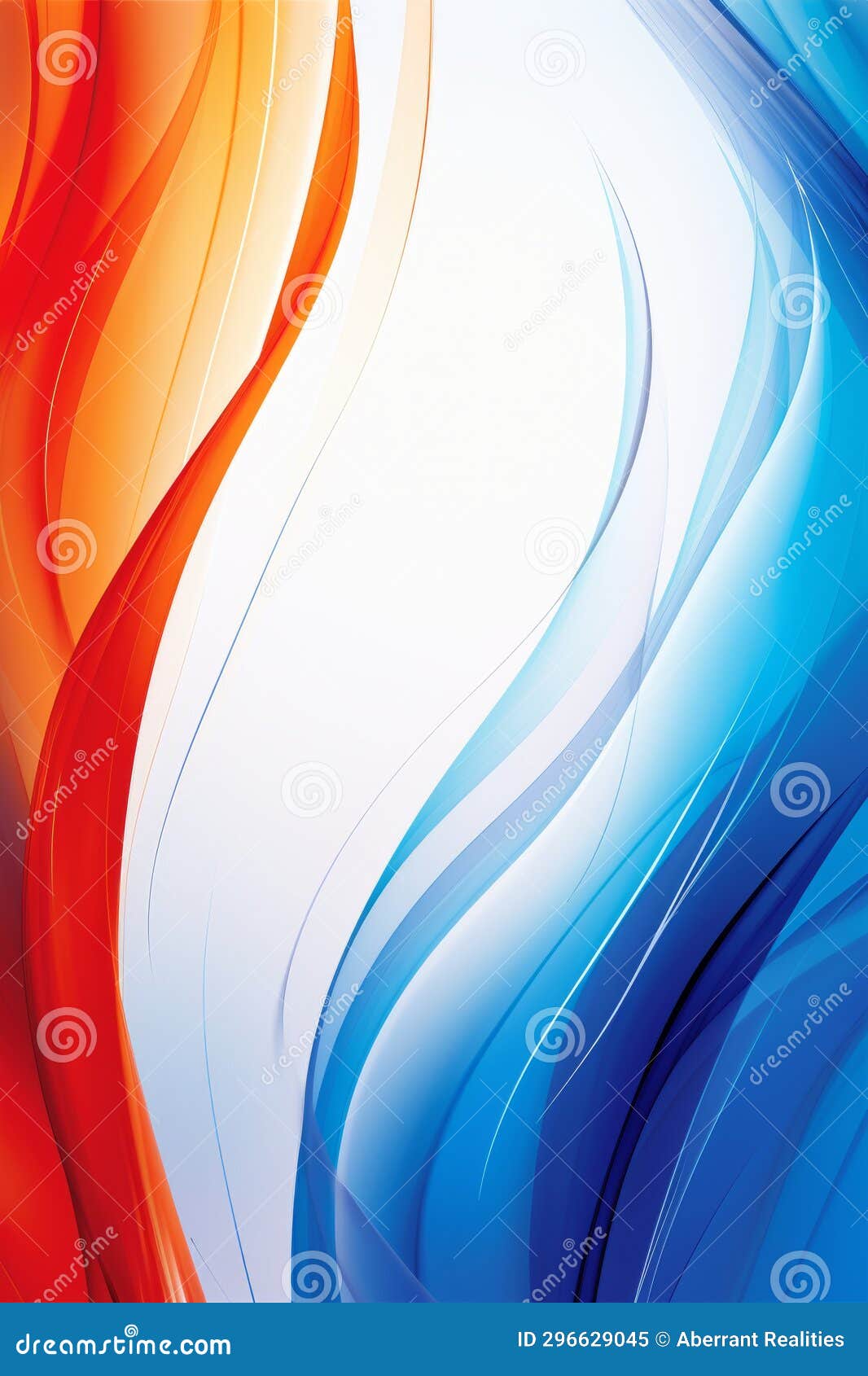 Abstract Background with Red Orange and Blue Waves Stock Illustration ...