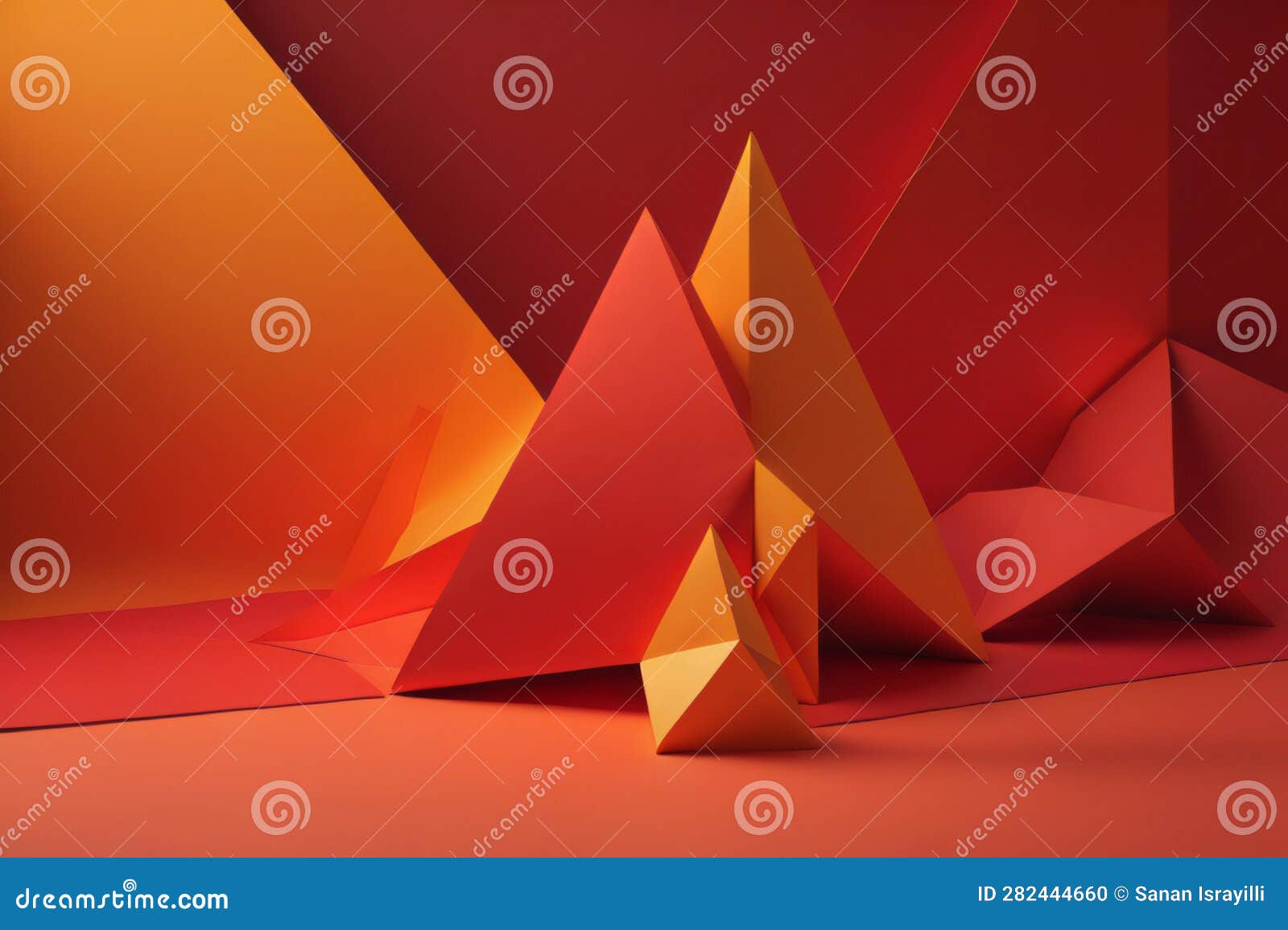Abstract Background of Red and Orange Geometric Shapes. Ai Generated ...