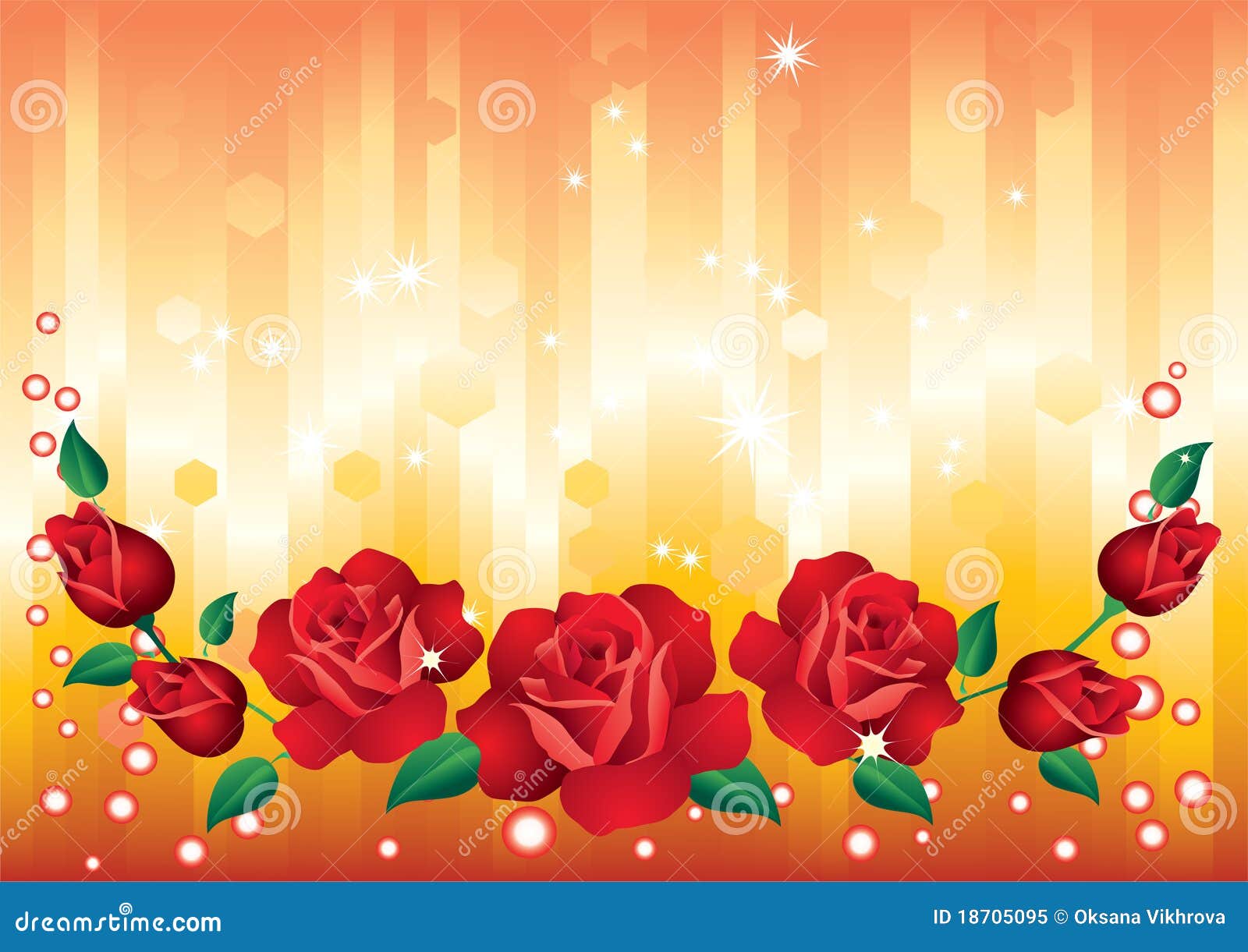 Abstract Background of Red Roses. Stock Vector - Illustration of leaves ...