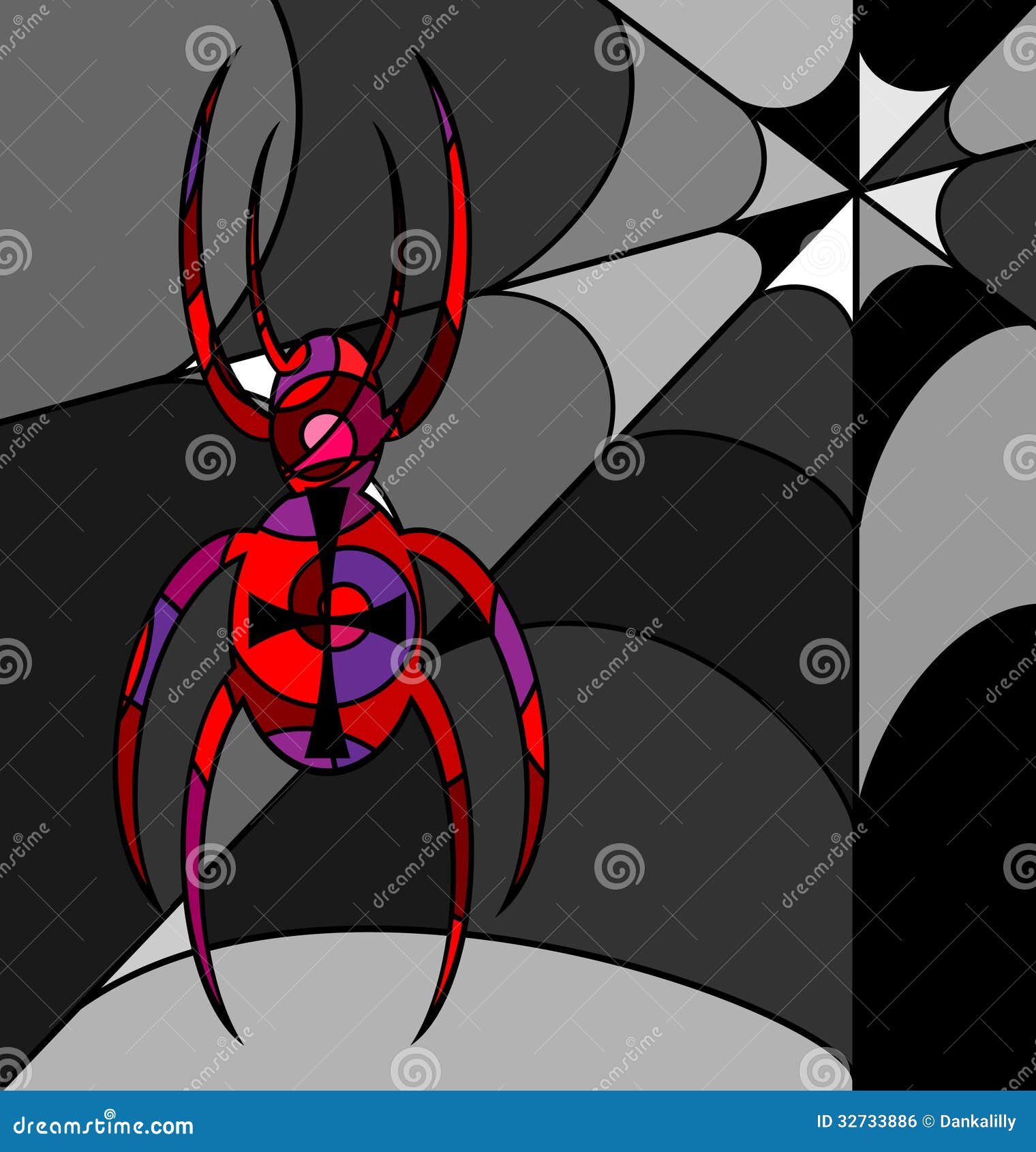 Abstract Background Red Spider Stock Vector - Illustration of dark ...