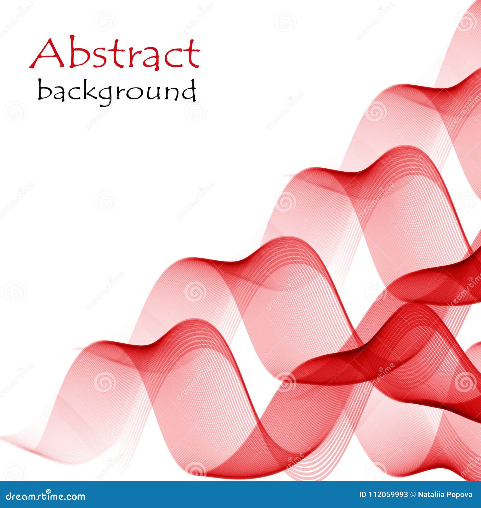 Abstract Background with Red Waves of Transparent Flying Material Stock ...