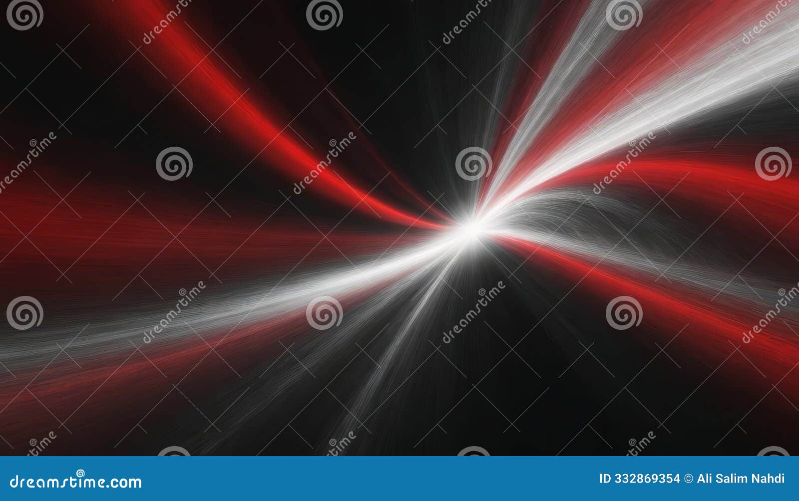 Abstract Background with Red and White Lines Radiating Outwards from a ...