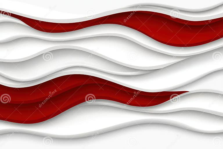 Abstract Background with Red and White Waves. Stock Illustration ...