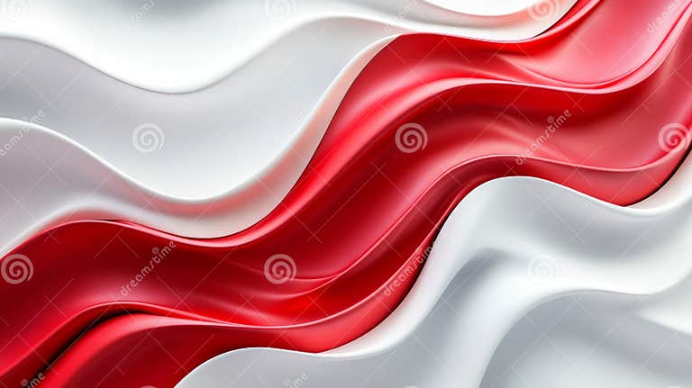 Abstract Background with Red and White Waves Stock Illustration ...