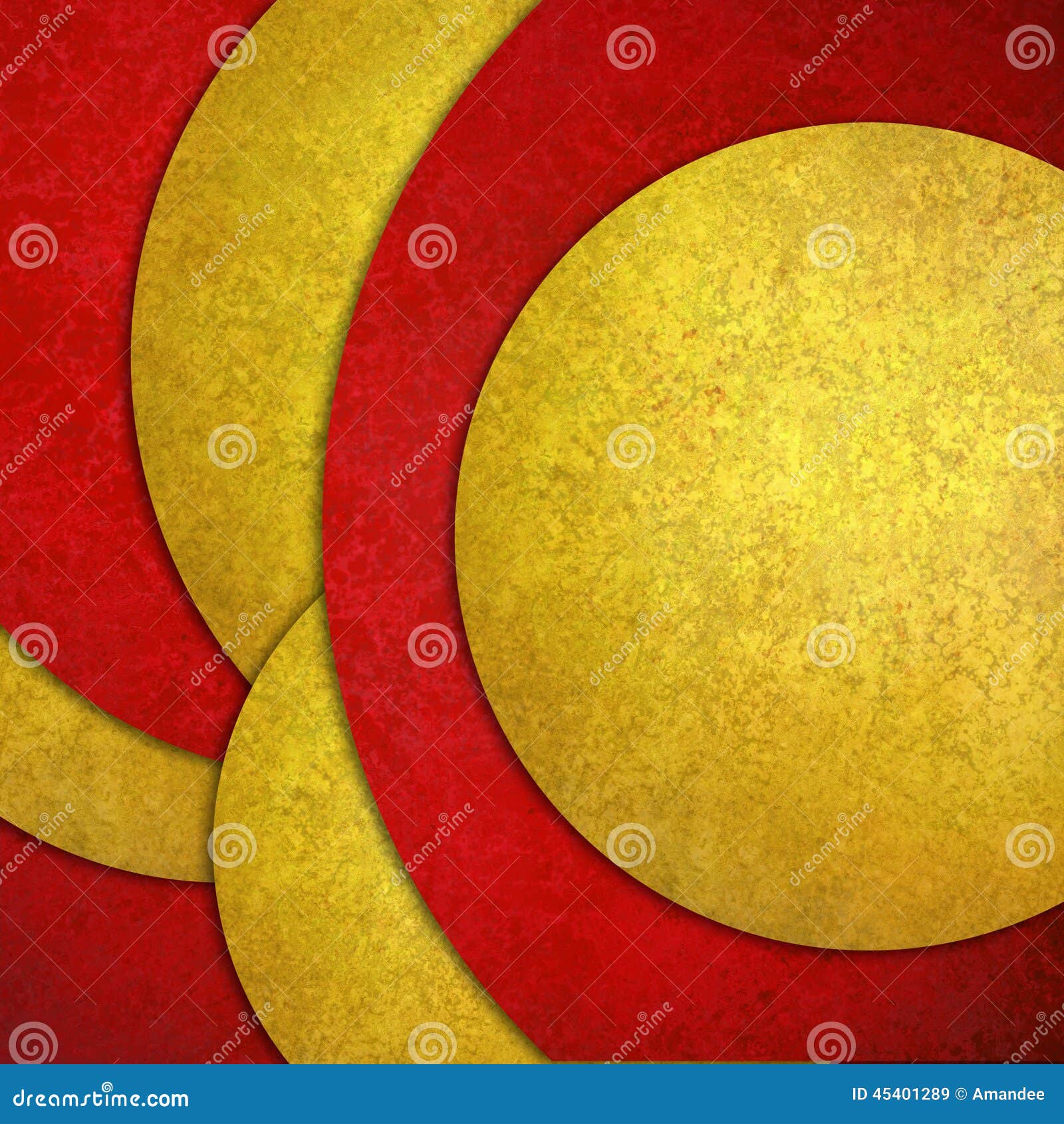 Abstract Background, Red Yellow Layered Circle Shapes in Random Pattern ...