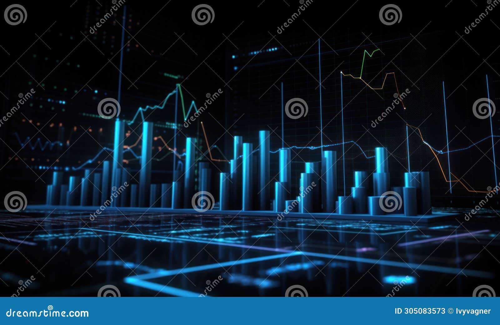 Abstract Background Represent Stock Market Analysis Stock Illustration ...