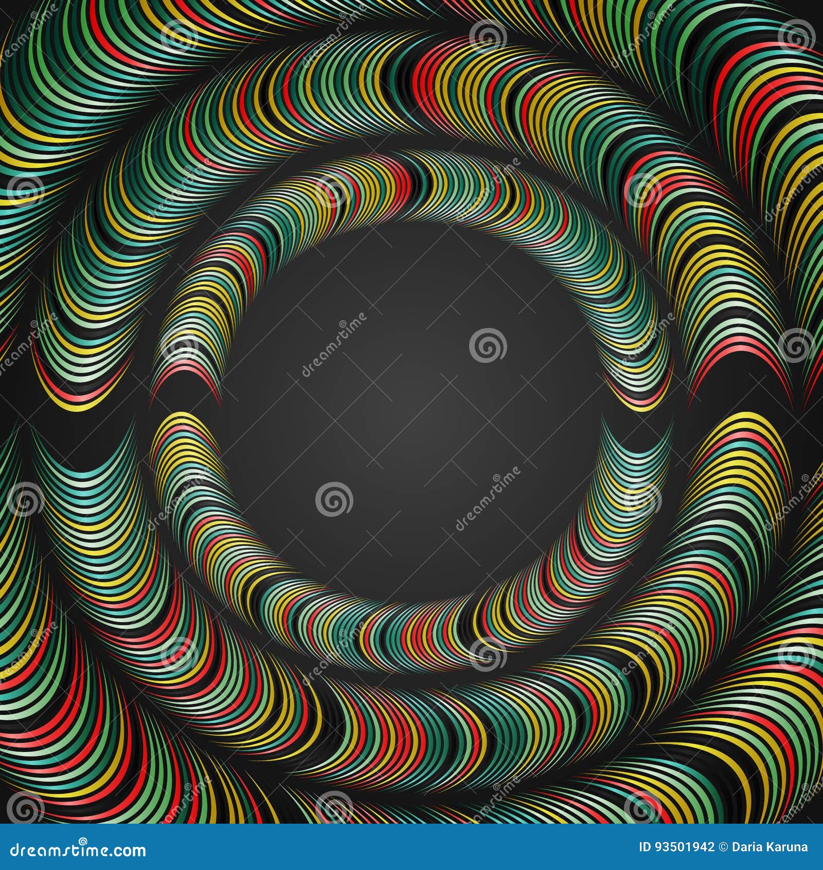 Abstract Background with Rings of Distorted Geometric Shapes. the ...